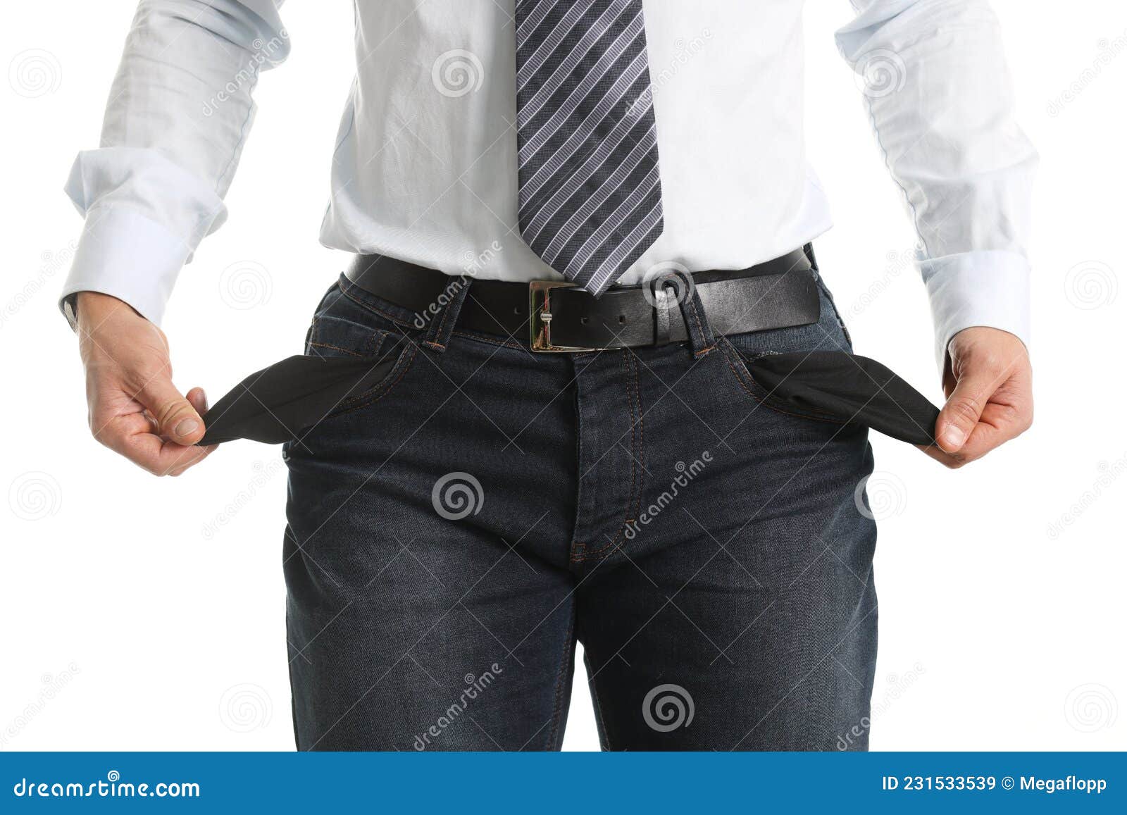 Silhouette of Man with Empty Pockets Inside Out Stock Image - Image of ...
