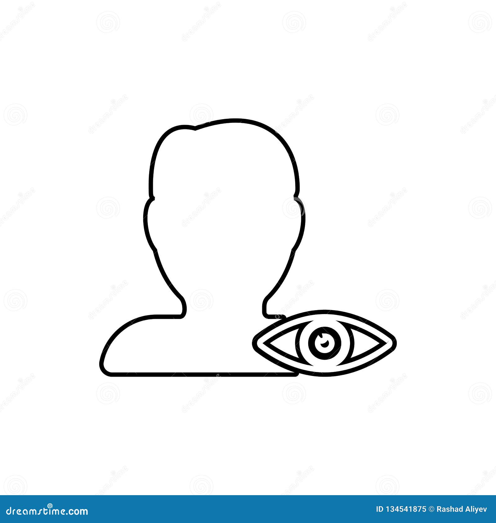 Silhouette of Man and Eye Icon. Element of Web for Mobile Concept and ...