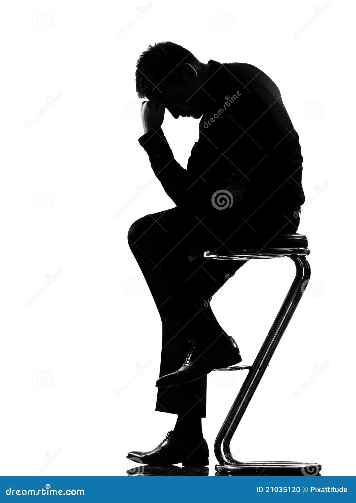 Silhouette Man Fatigue Despair Tired Royalty-Free Stock Image ...