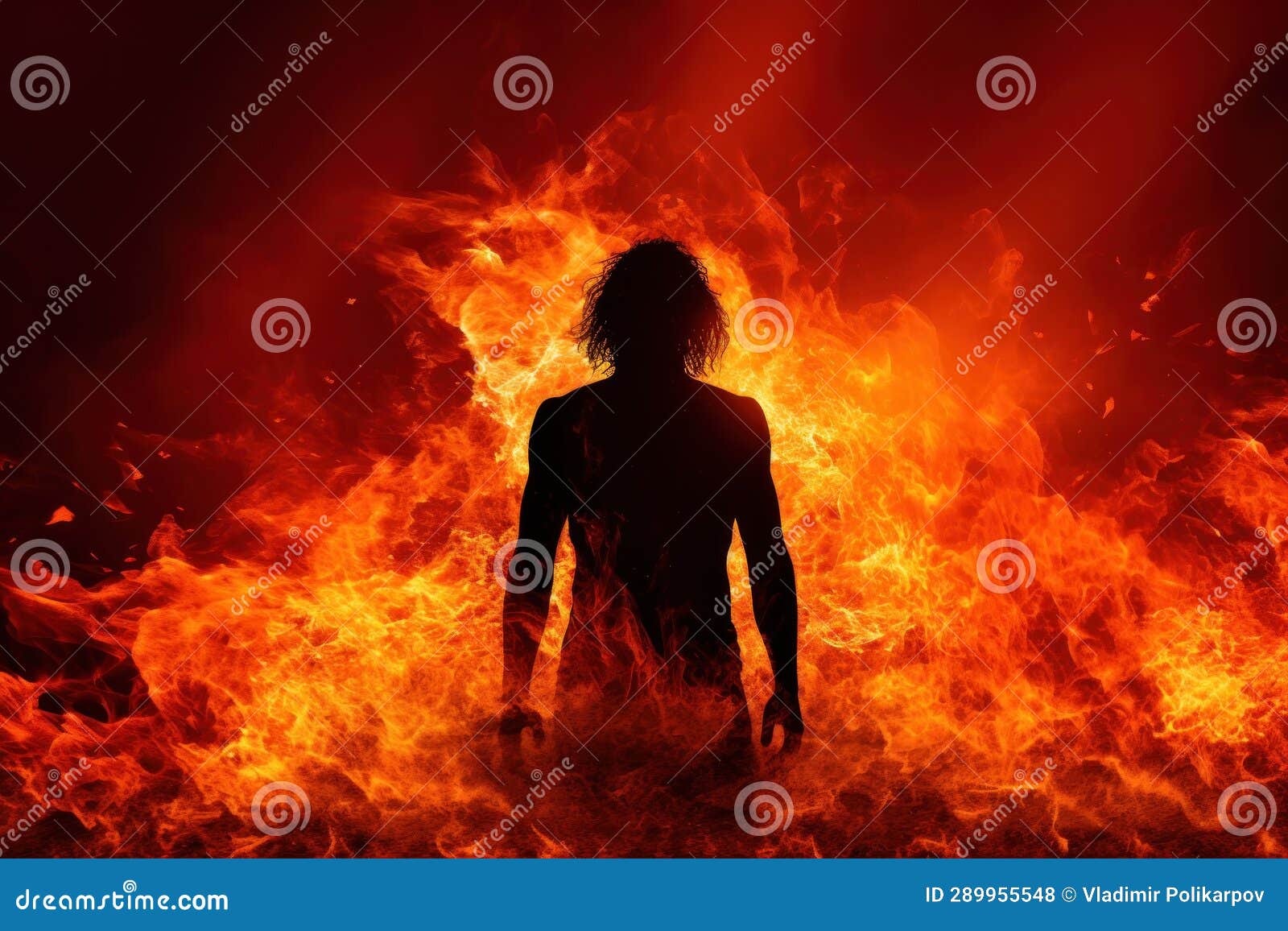 Silhouette of a Man on Fire Stock Illustration - Illustration of ...