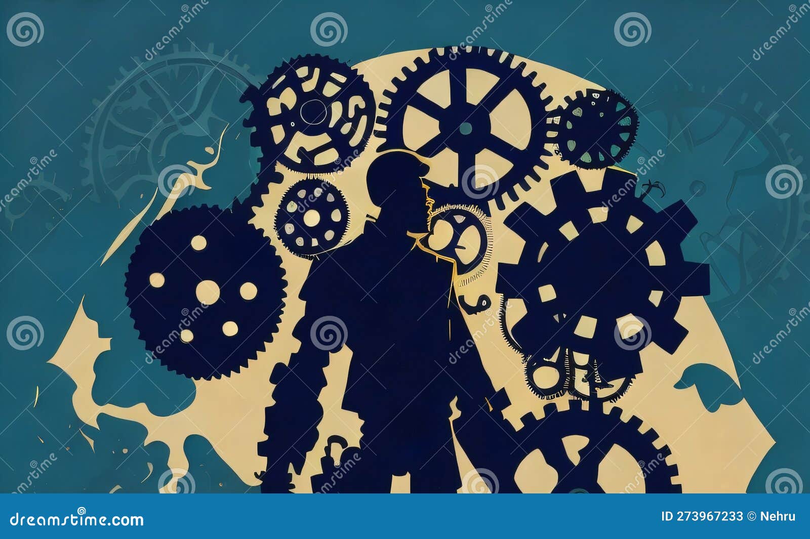 Mechanic Background Cartoon Vector | CartoonDealer.com #4916303