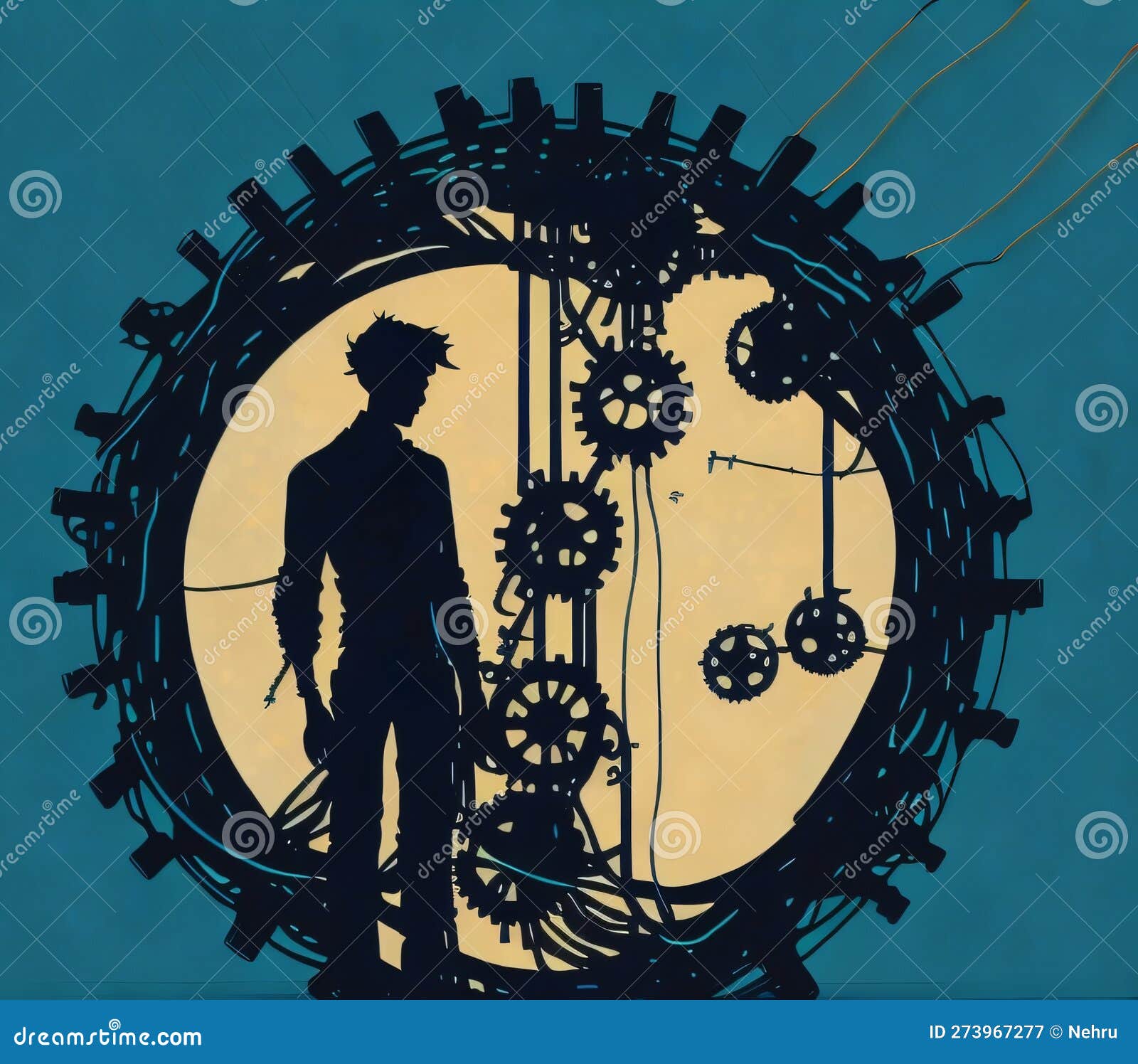 Mechanic Background Cartoon Vector | CartoonDealer.com #4916303