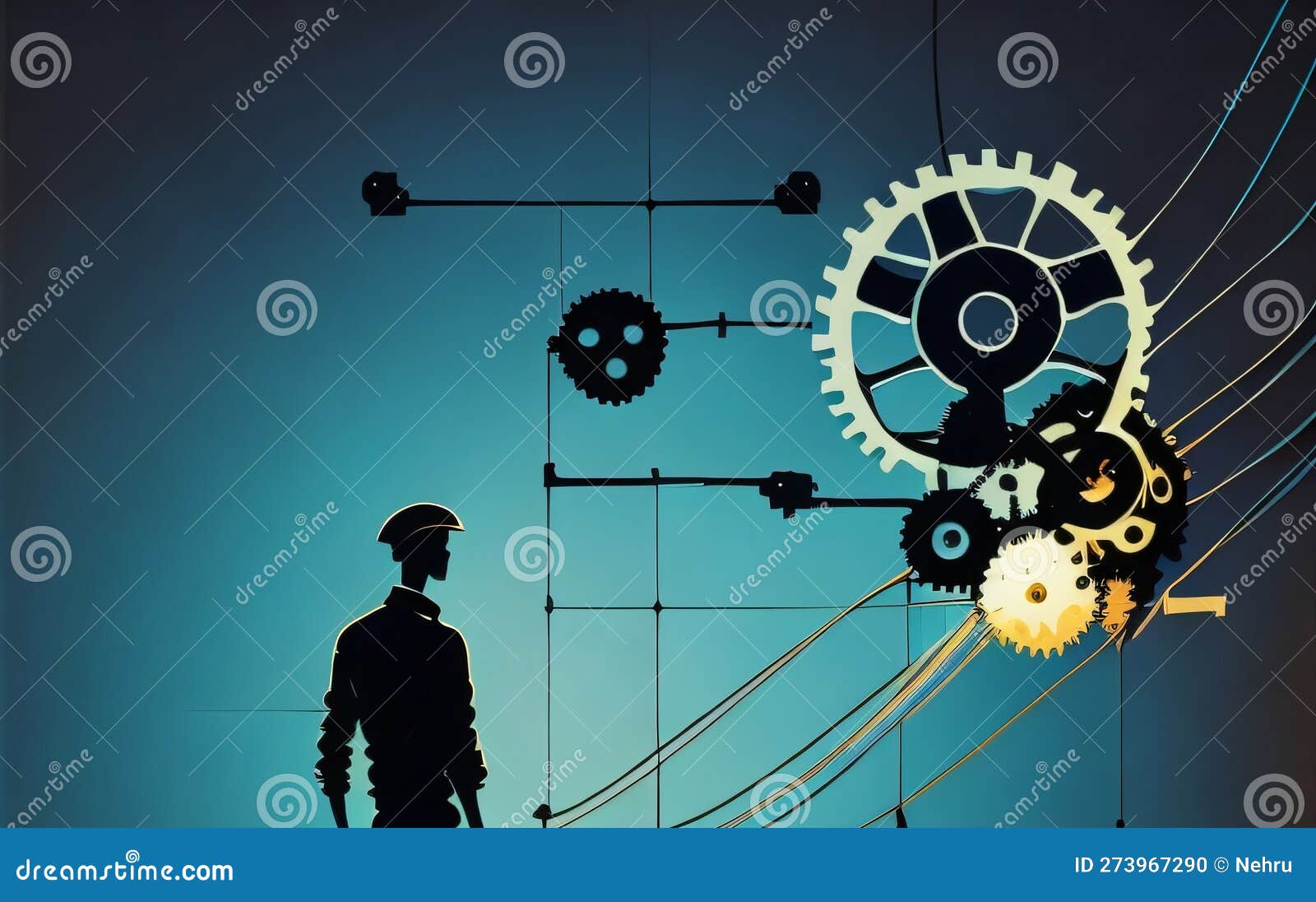 Mechanic Background Cartoon Vector | CartoonDealer.com #4916303