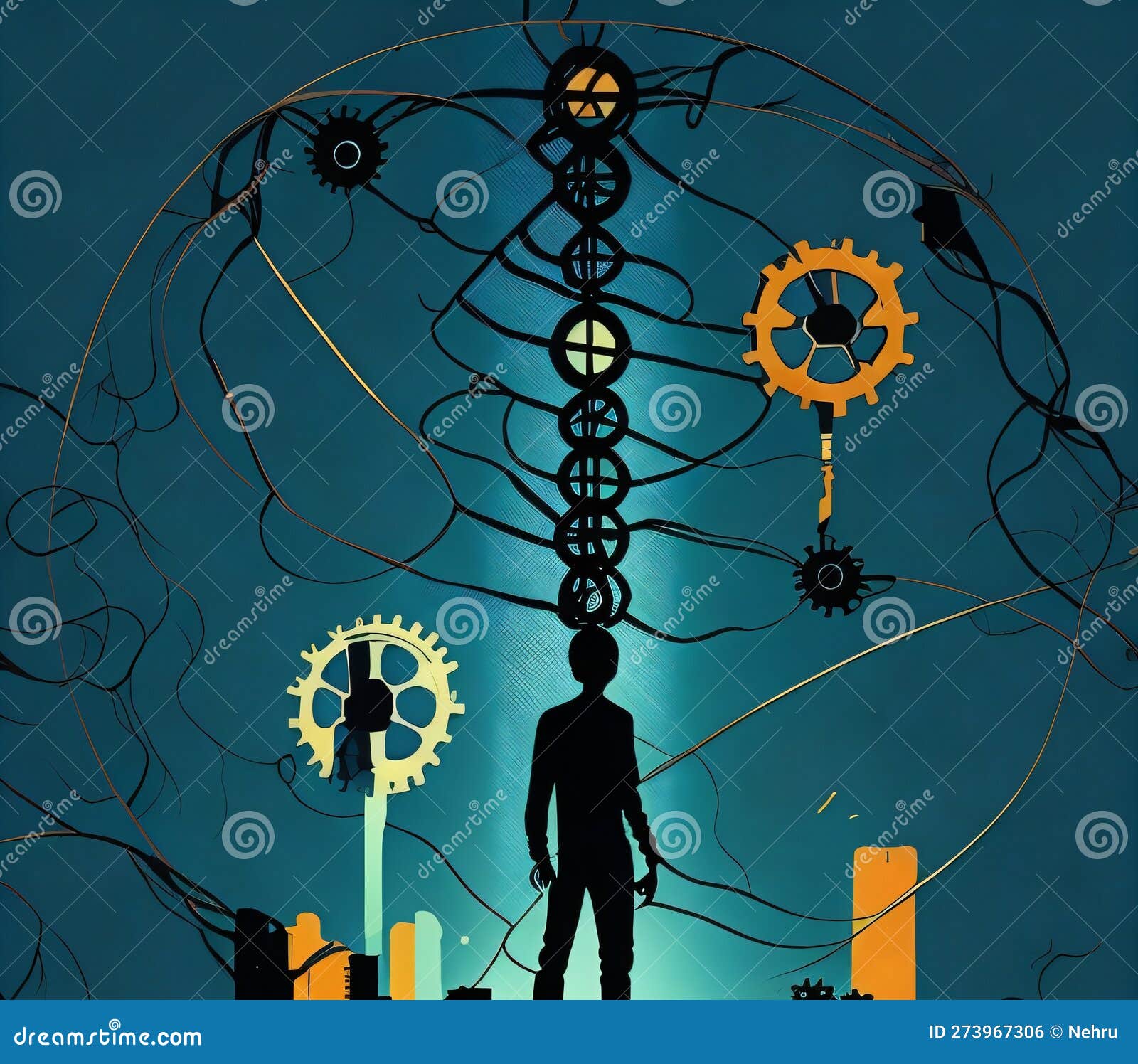 Mechanic Background Cartoon Vector | CartoonDealer.com #4916303