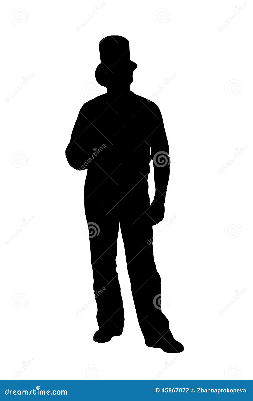 Silhouette of a Man in a Hat Stock Illustration - Illustration of body ...