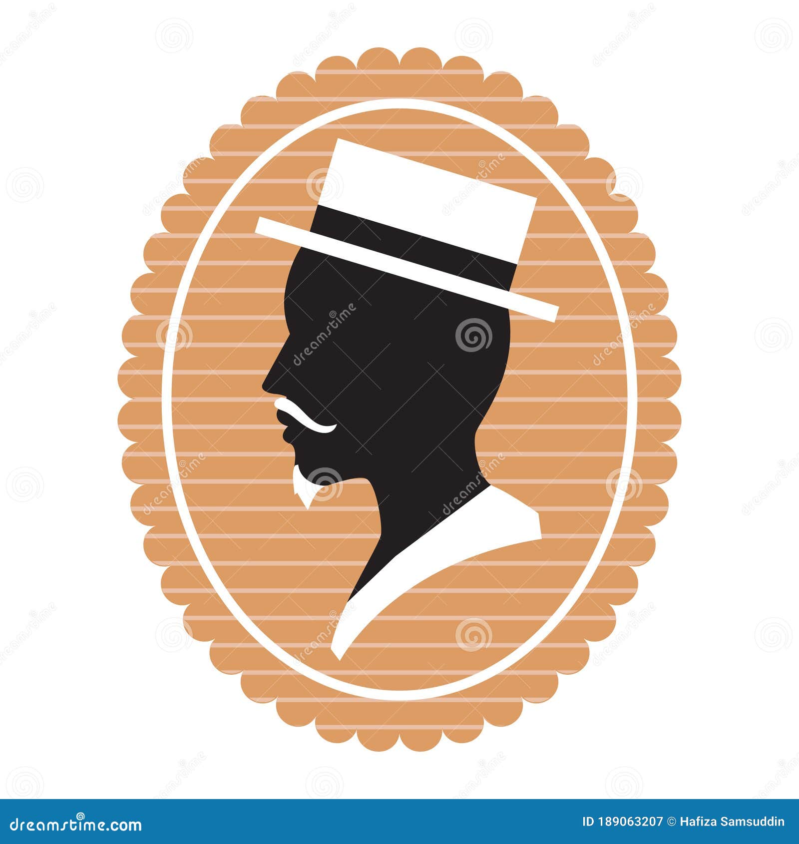 Silhouette of Man with Hat. Vector Illustration Decorative Design Stock ...