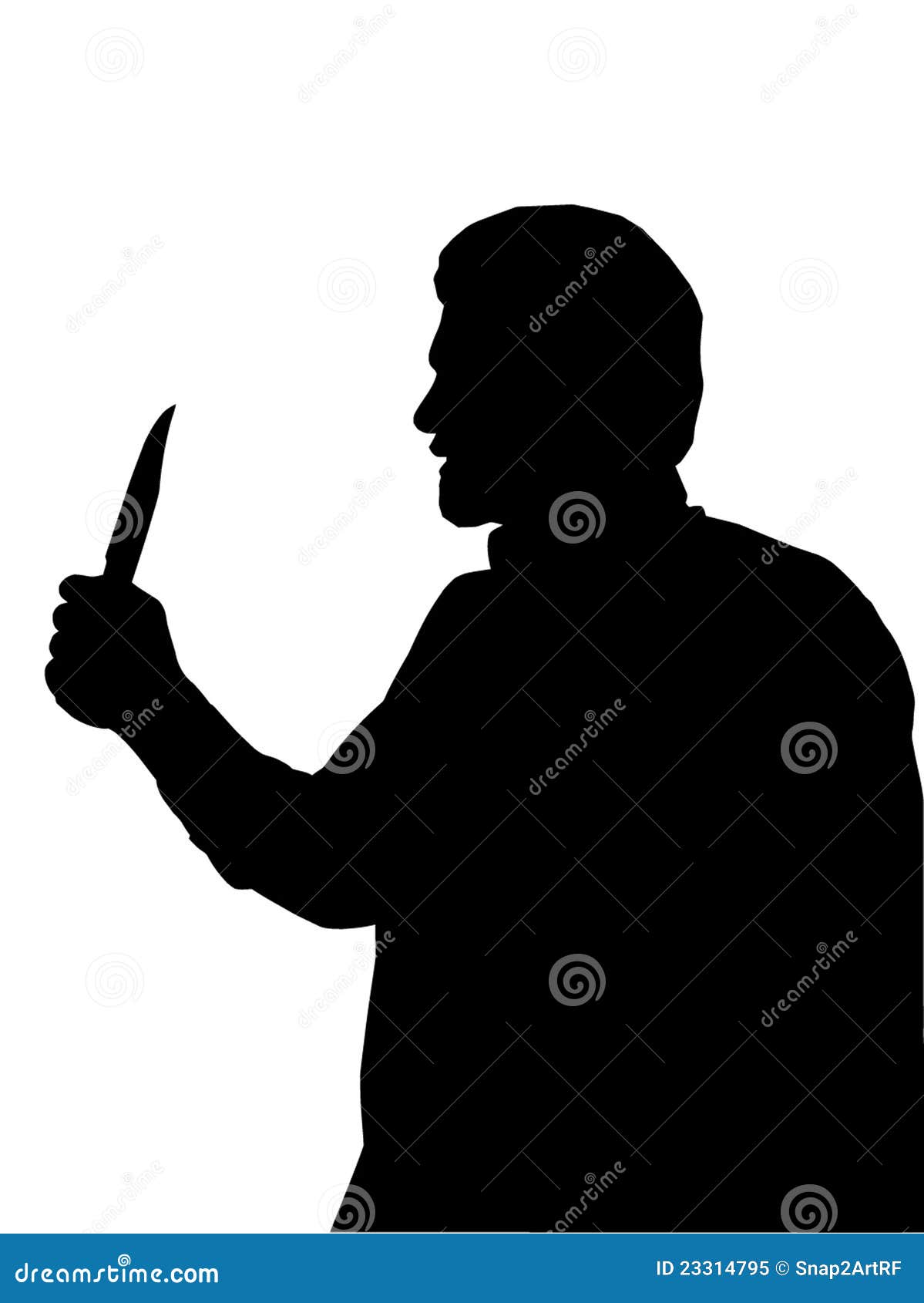Man With Knife Silhouette