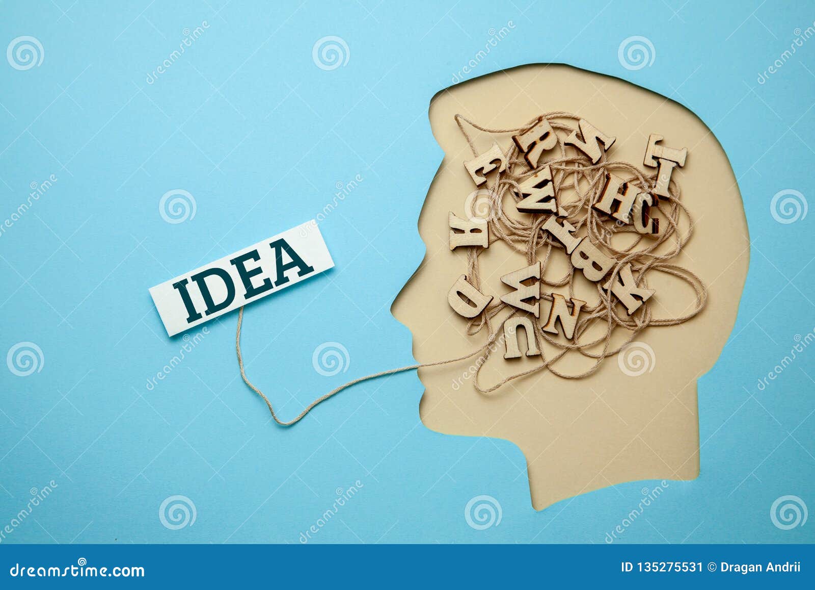 The Silhouette of Man and an Idea is Formed in His Head Stock Image ...