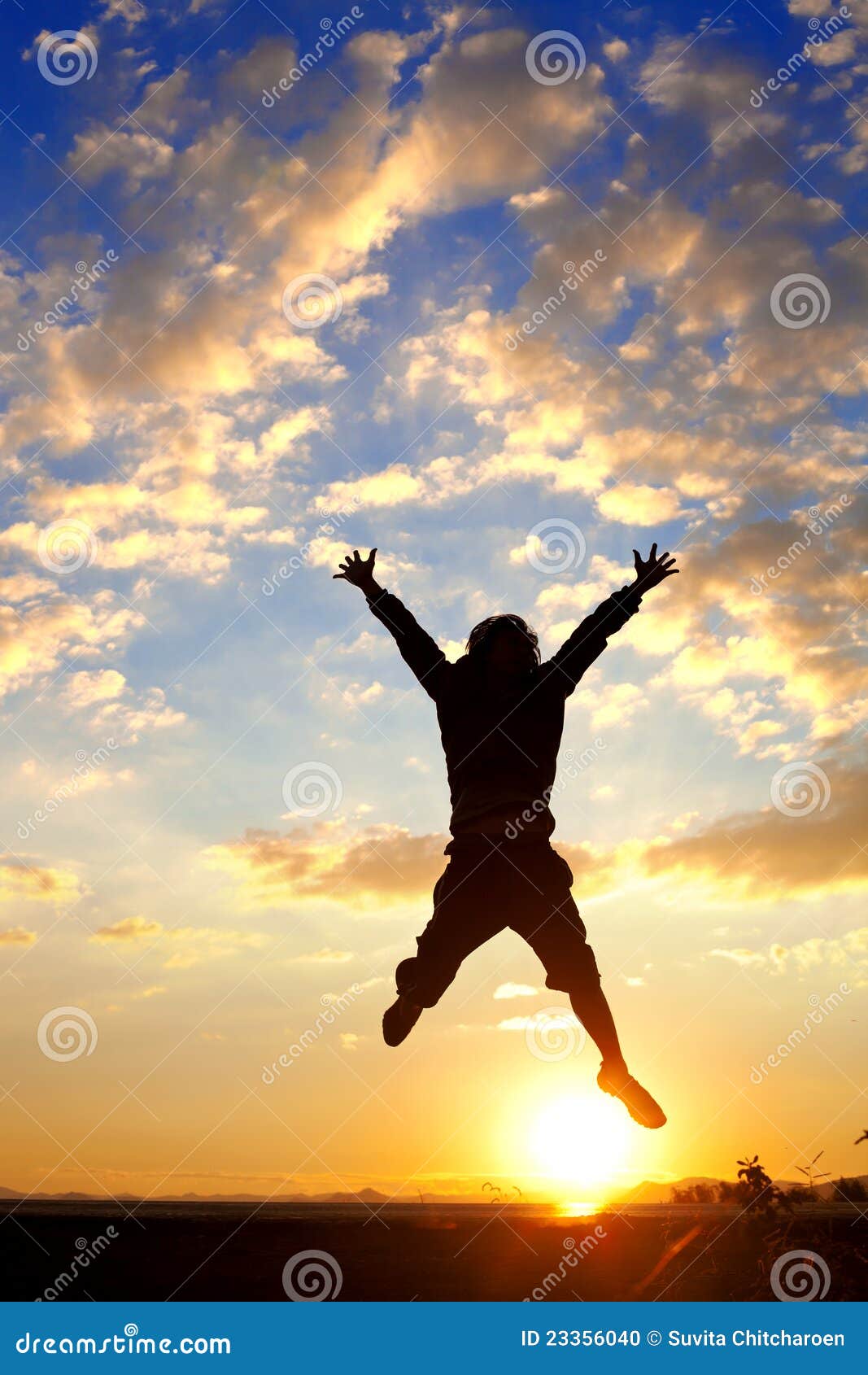 Silhouette Man Jump Over Sunset Stock Photo - Image of brother, outdoor ...