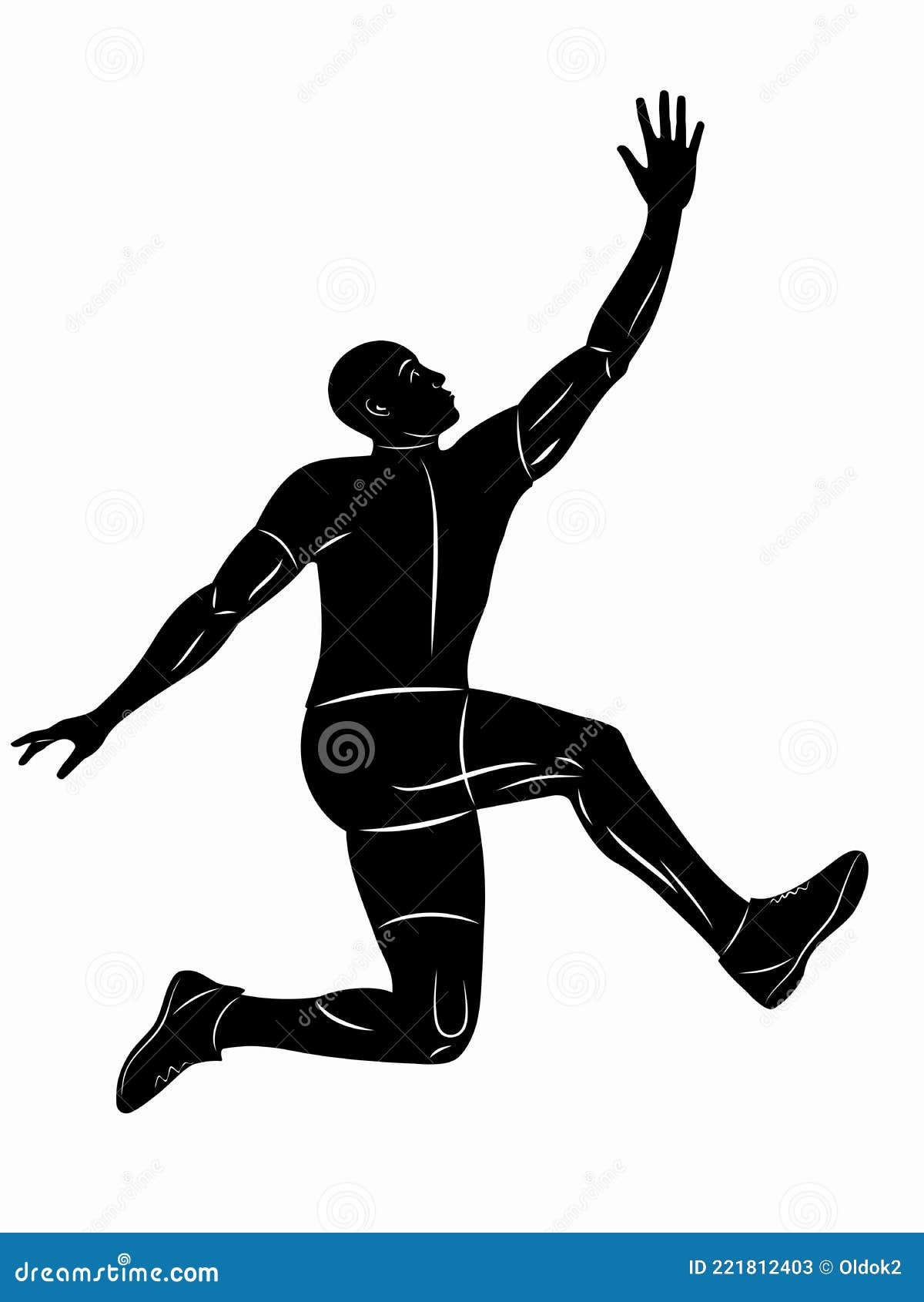 Silhouette of a Man Jumping, Vector Draw Stock Vector - Illustration of ...