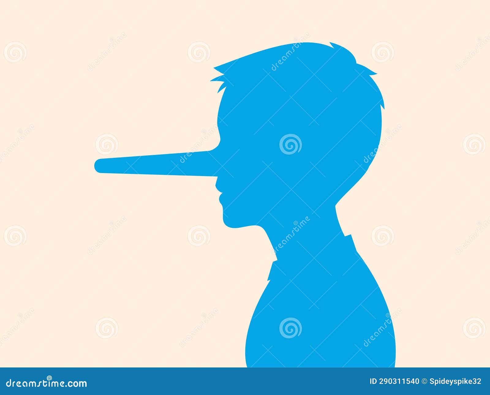 A Silhouette of a Man with Long Nose. Isolated Vector Illustration ...