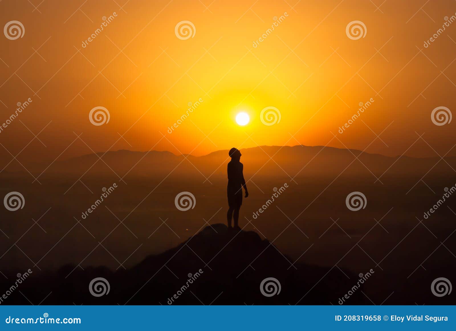 Silhouette of a Man Looking Sun Stock Photo - Image of person, sitting ...