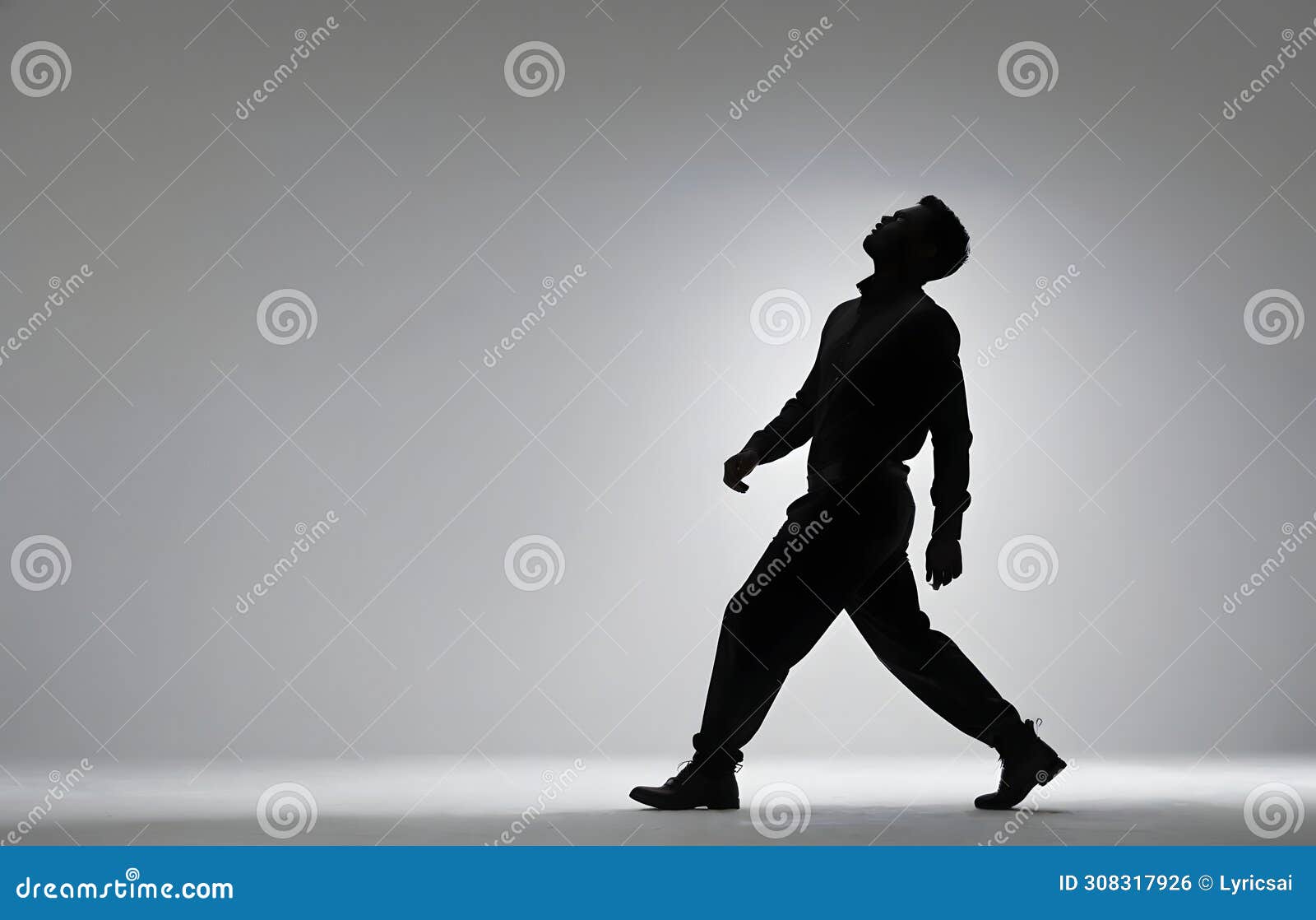Silhouette of a Man Looking Up into the Air Stock Illustration ...