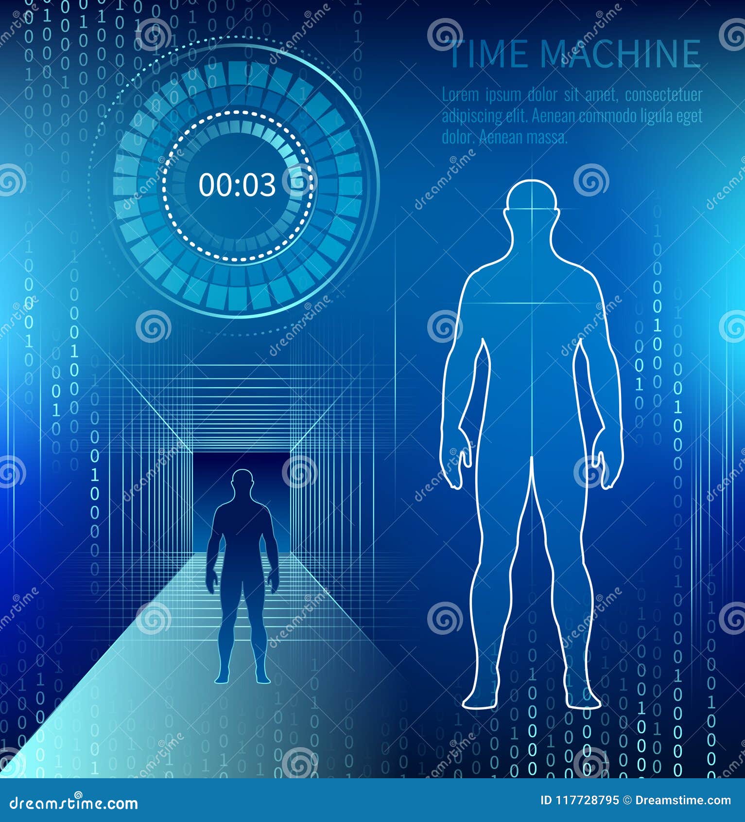 Silhouette of a Man Next To a Time Machine Stock Vector - Illustration ...