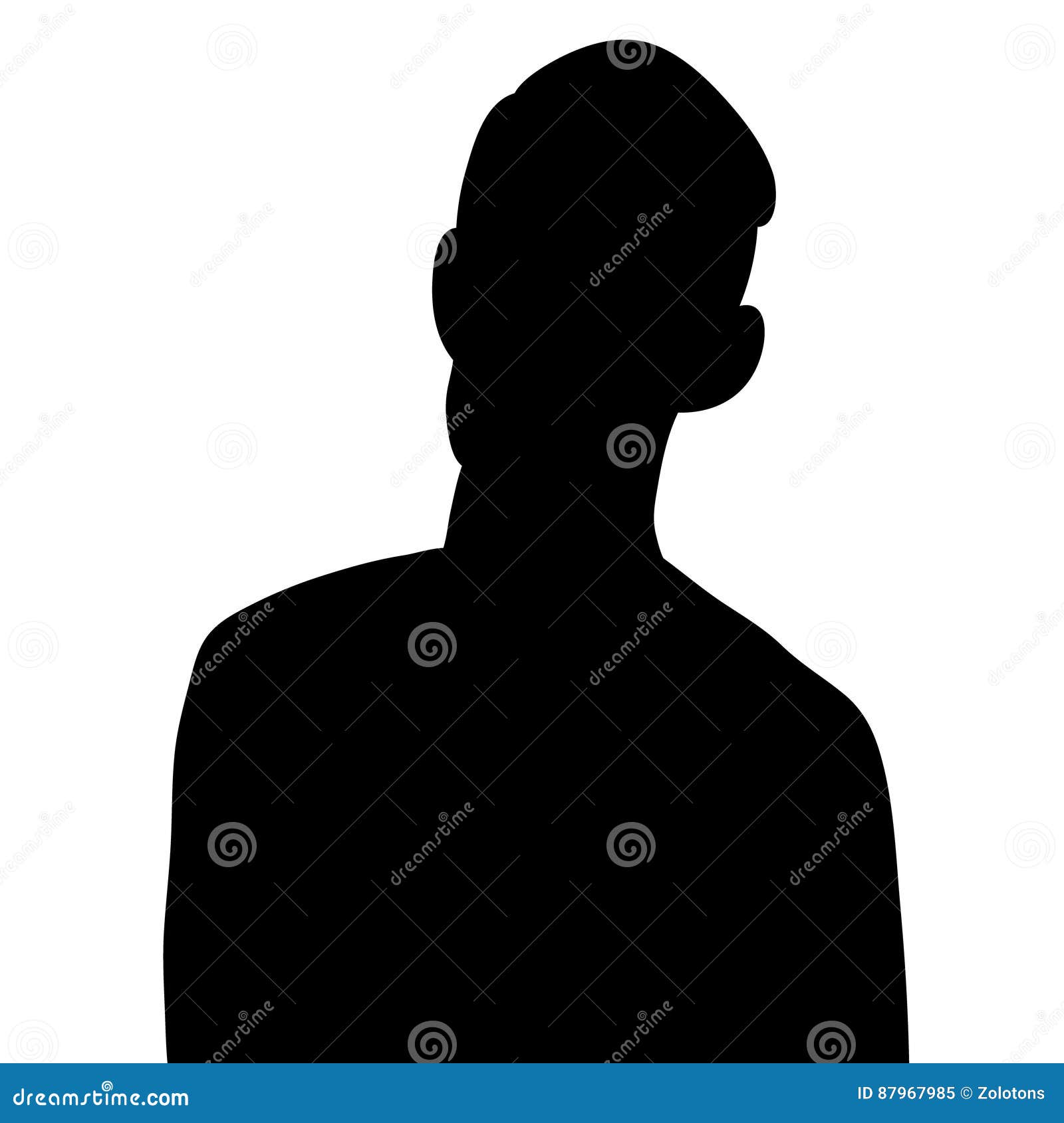 Silhouette Man Portrait Isolated Stock Illustration - Illustration of ...