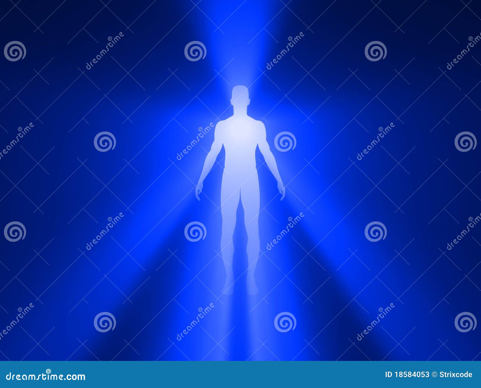 Silhouette of Man Radiating Light Stock Illustration - Illustration of ...
