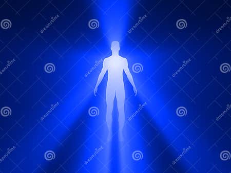 Silhouette of Man Radiating Light Stock Illustration - Illustration of ...