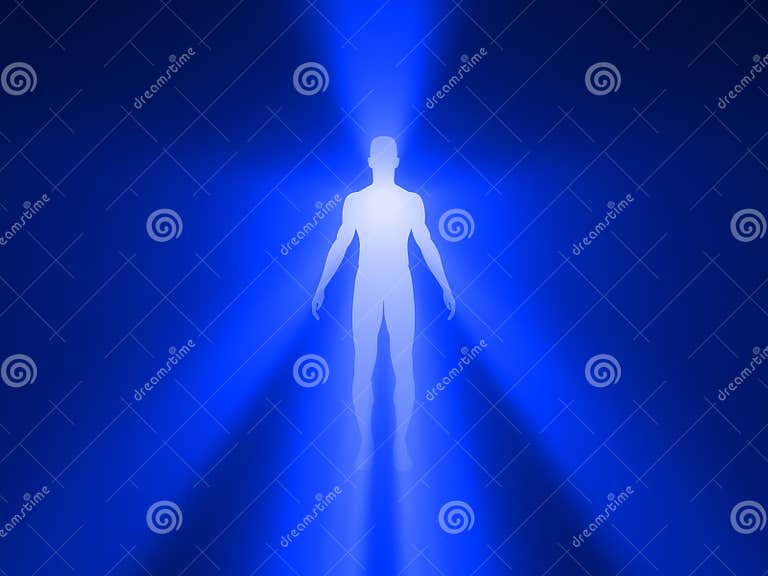 Silhouette of Man Radiating Light Stock Illustration - Illustration of ...