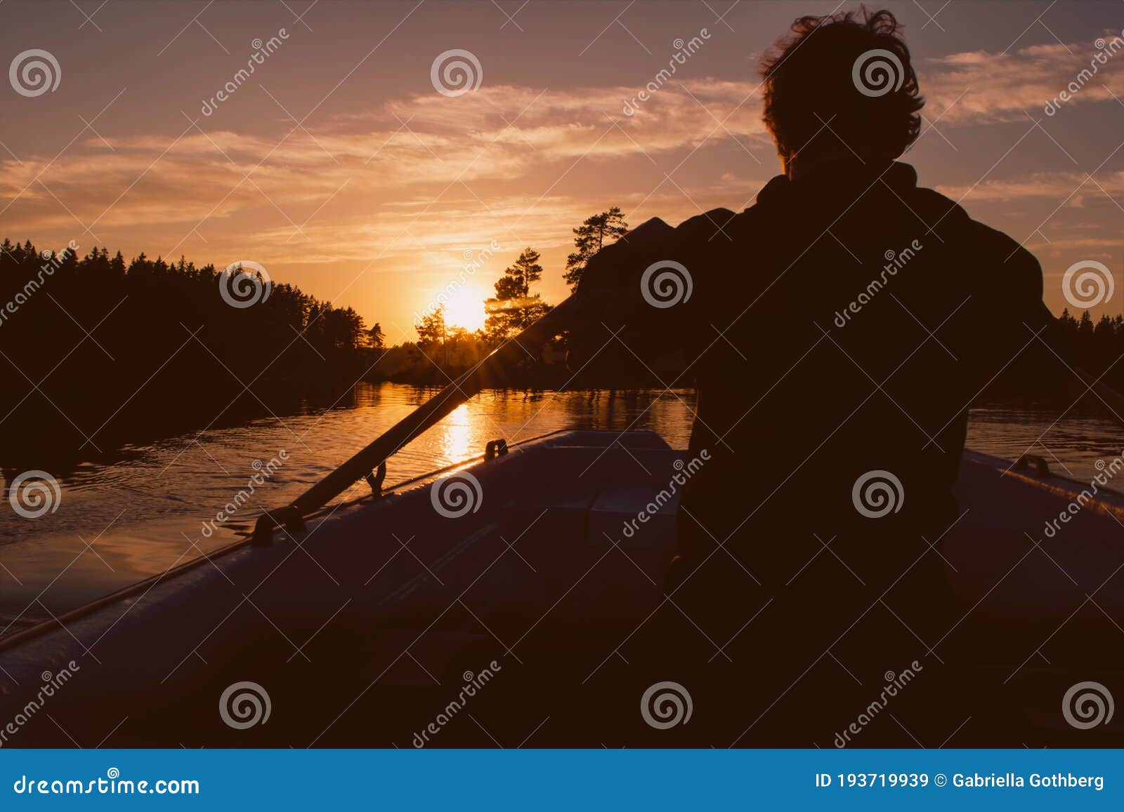 Silhouette Of Rowing Crew At Sunset Stock Photo | CartoonDealer.com ...