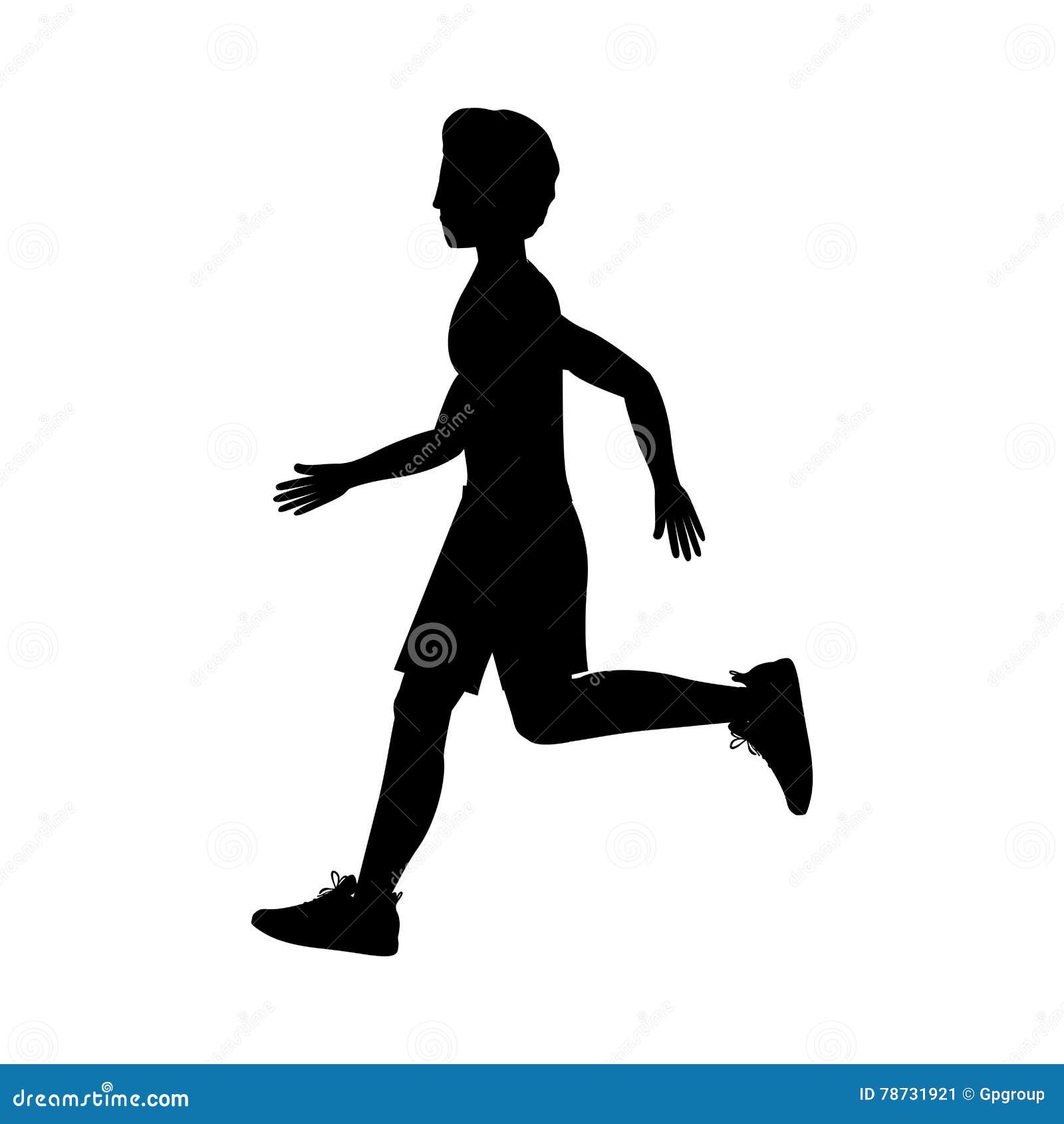 Silhouette Man Running Left Side Stock Vector - Illustration of clipart ...