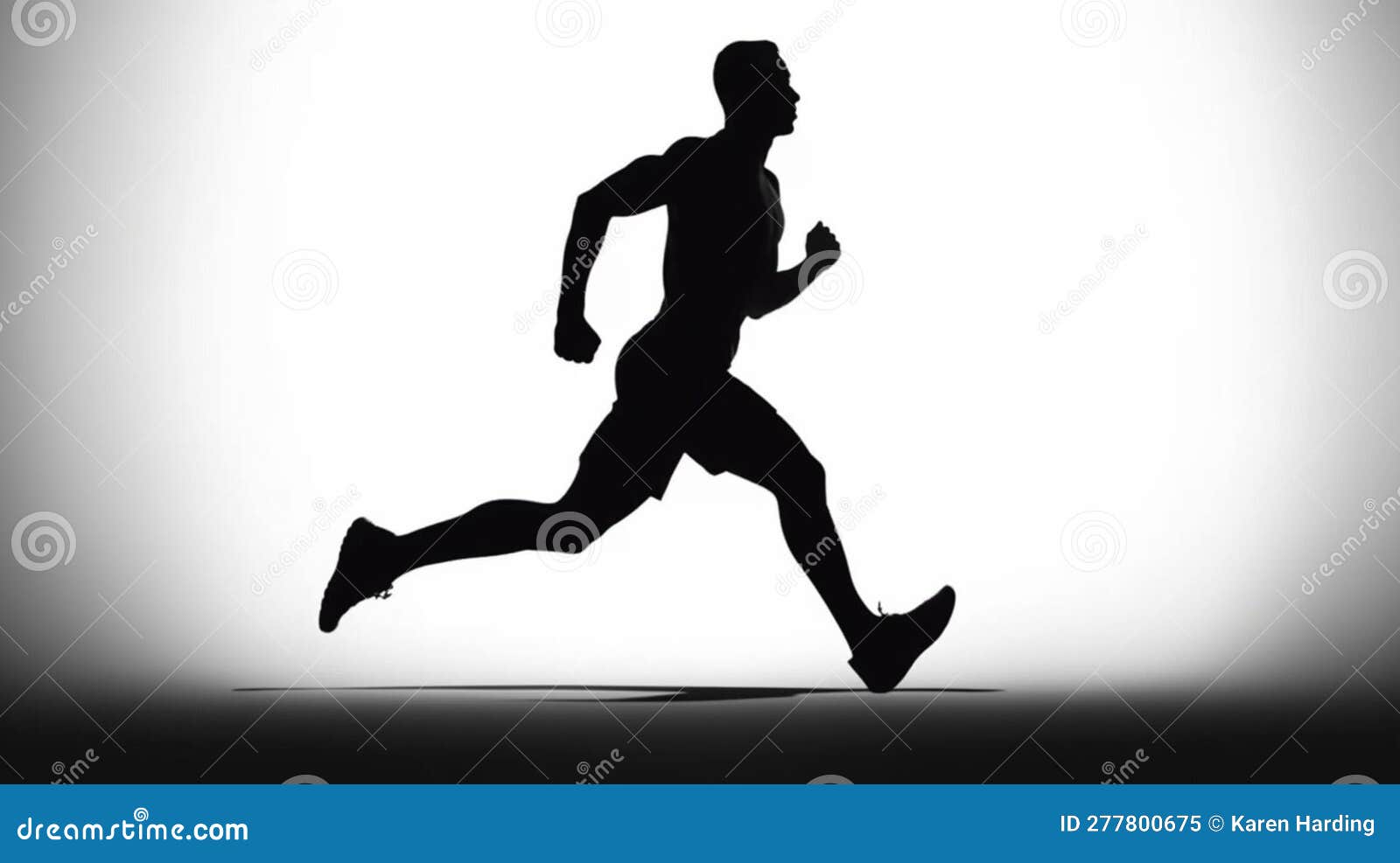 Silhouette of Man Running on White Background Stock Illustration ...