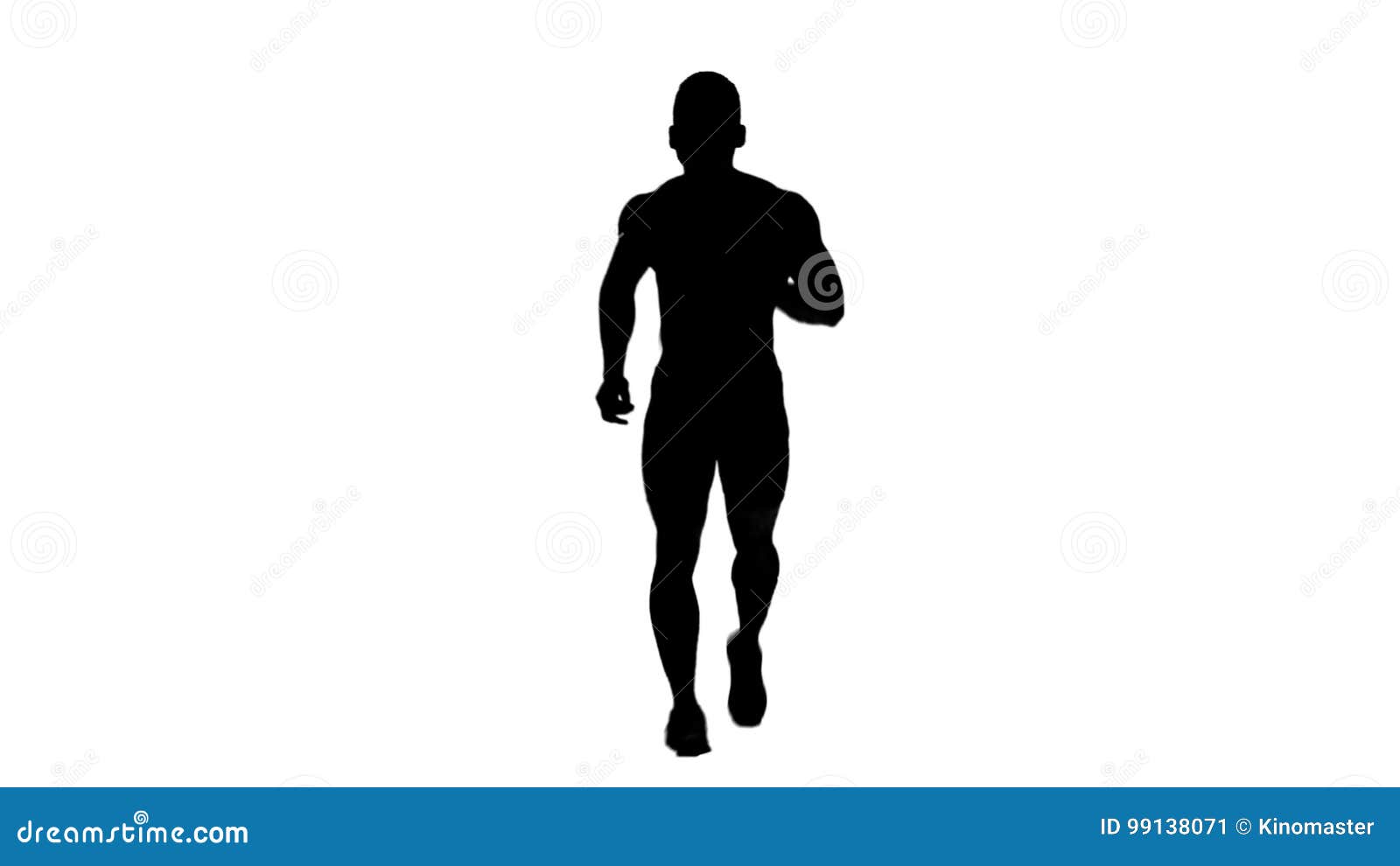 Silhouette of Man Running. Front View Stock Video - Video of athlete ...