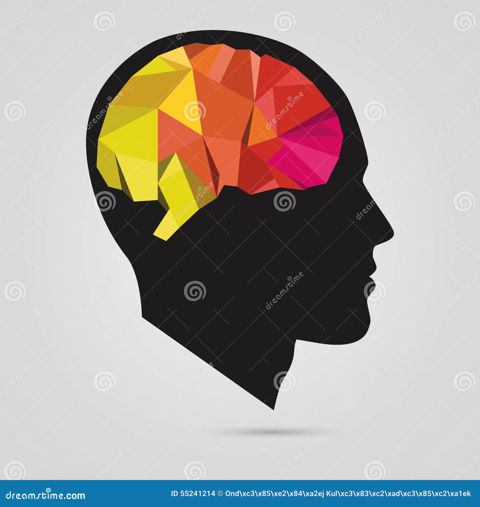 The Silhouette of a Man S Head with Abstract Brain. Vector Stock Vector ...