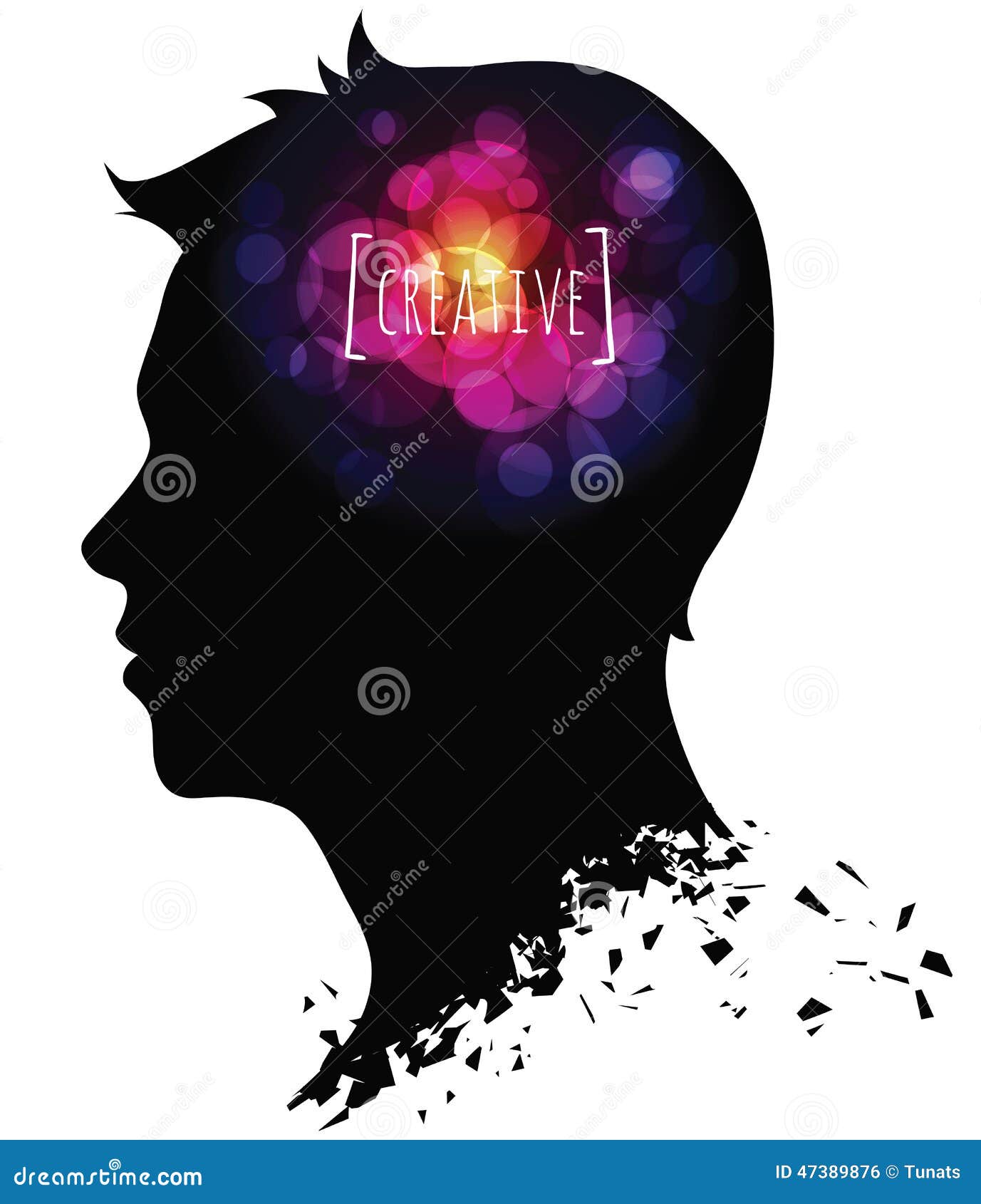 Silhouette of Man S Head with Creative Ideas Stock Vector ...