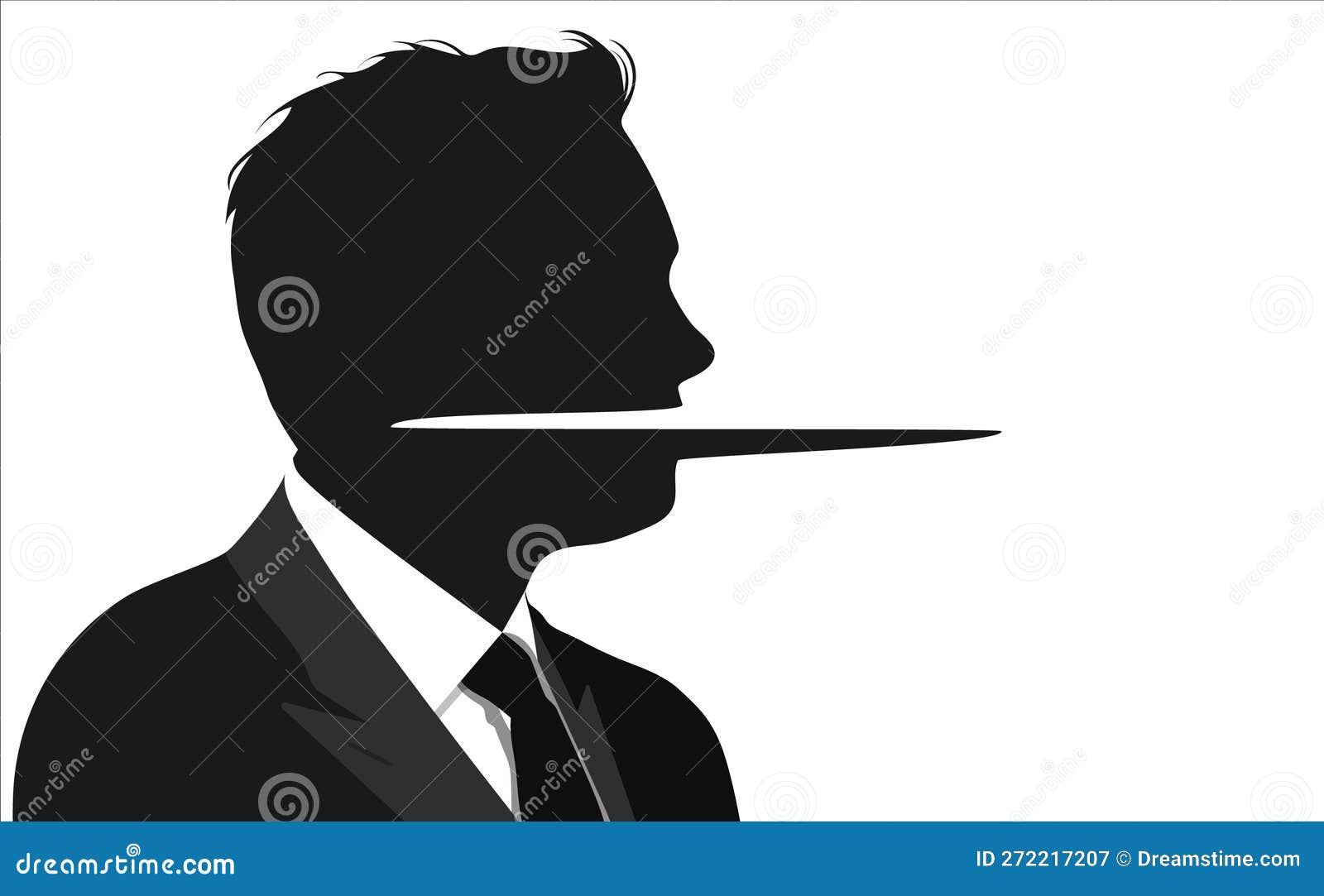 Silhouette of a Man S Head with an Open Strange Mouth Stock Vector ...