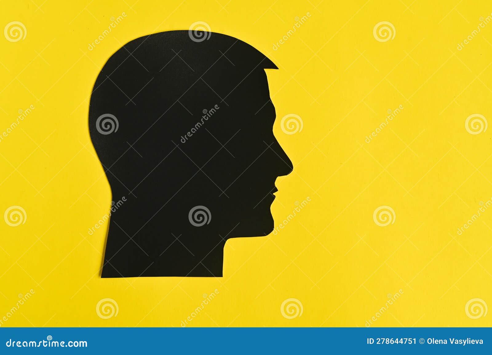 Silhouette of a Man S Head. Side Shot Stock Image - Image of outline ...