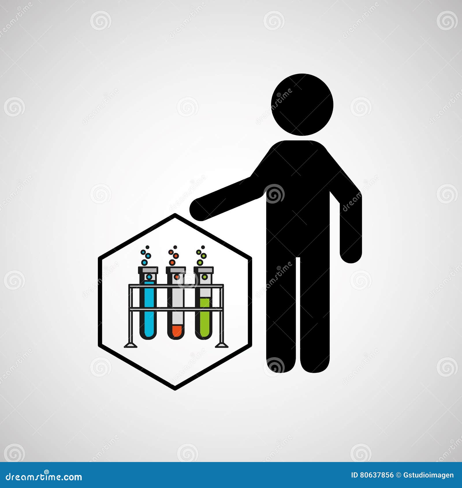 Silhouette Man Science Test Tube on Rack Stock Vector - Illustration of ...