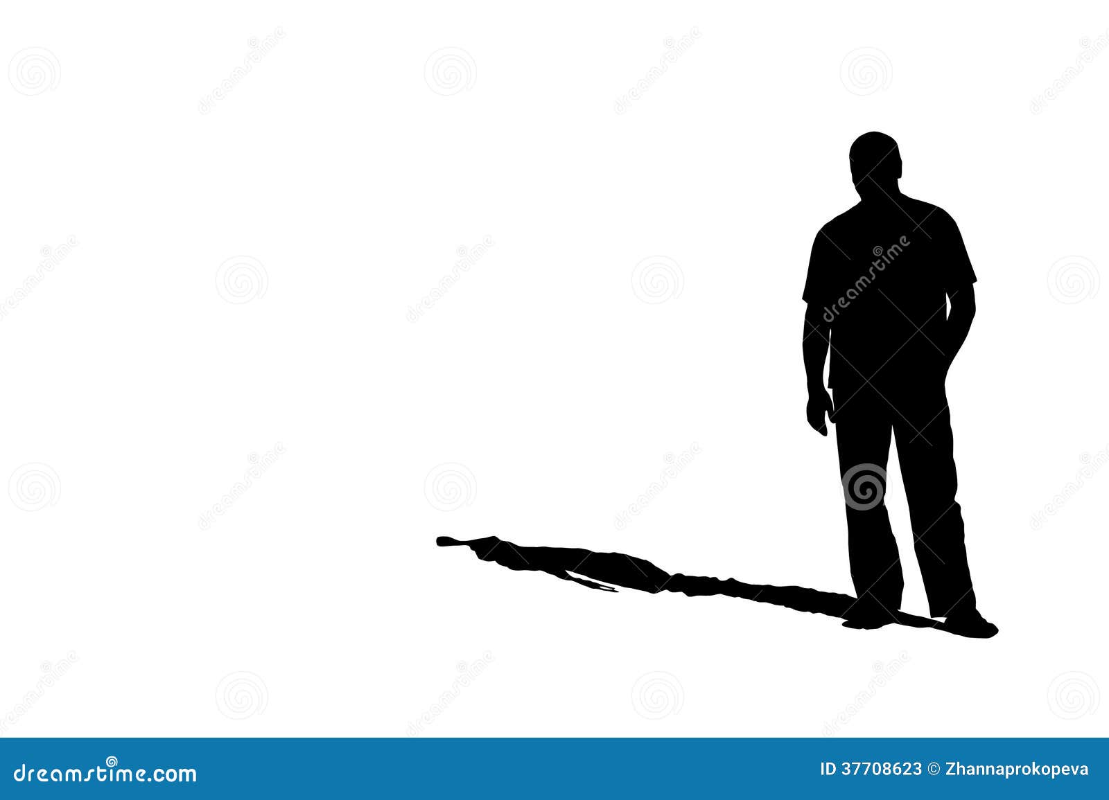 Silhouette Of A Man With A Shadow Stock Illustration - Illustration of ...