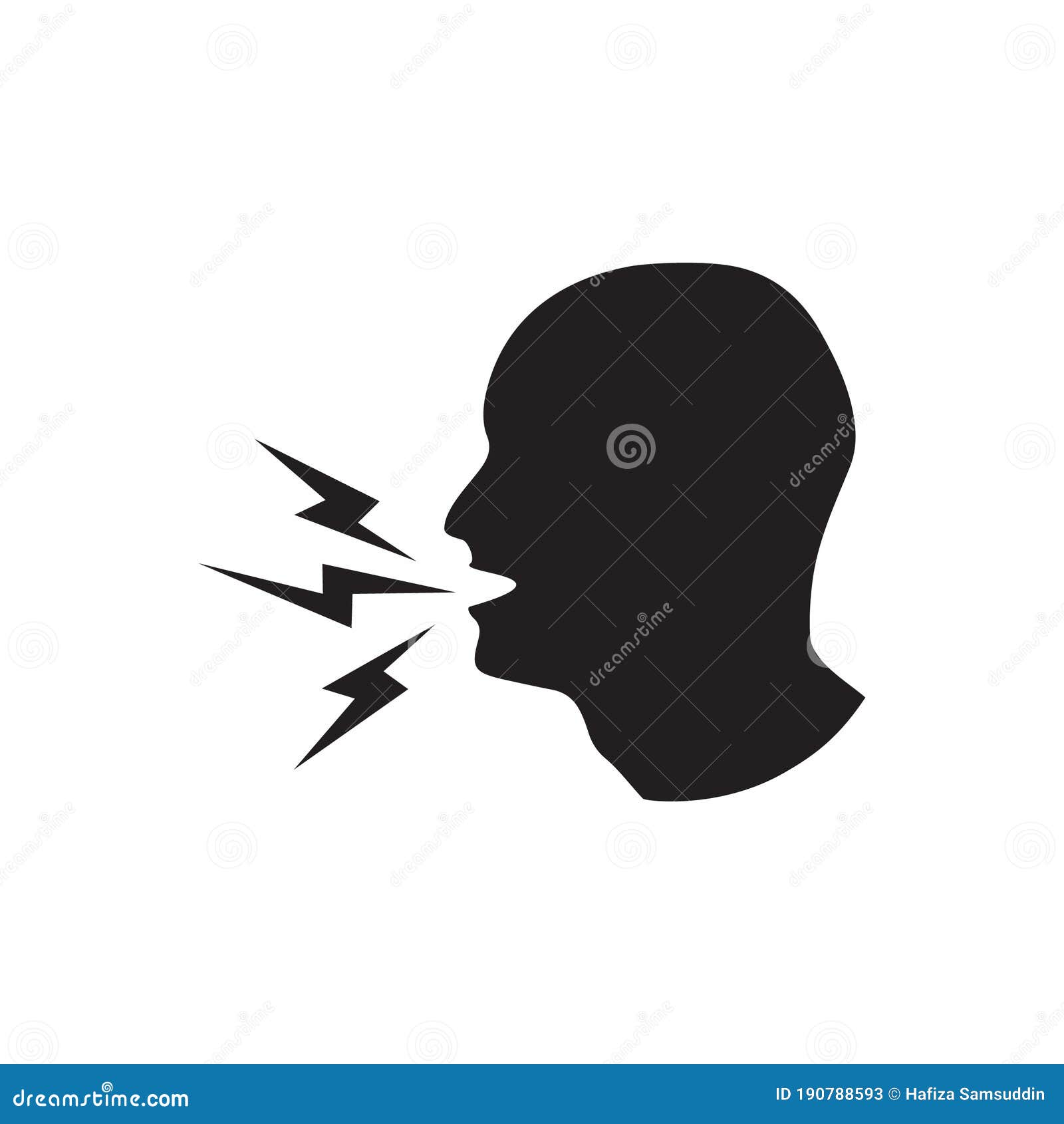 Silhouette of a Man Shouting. Vector Illustration Decorative Design ...