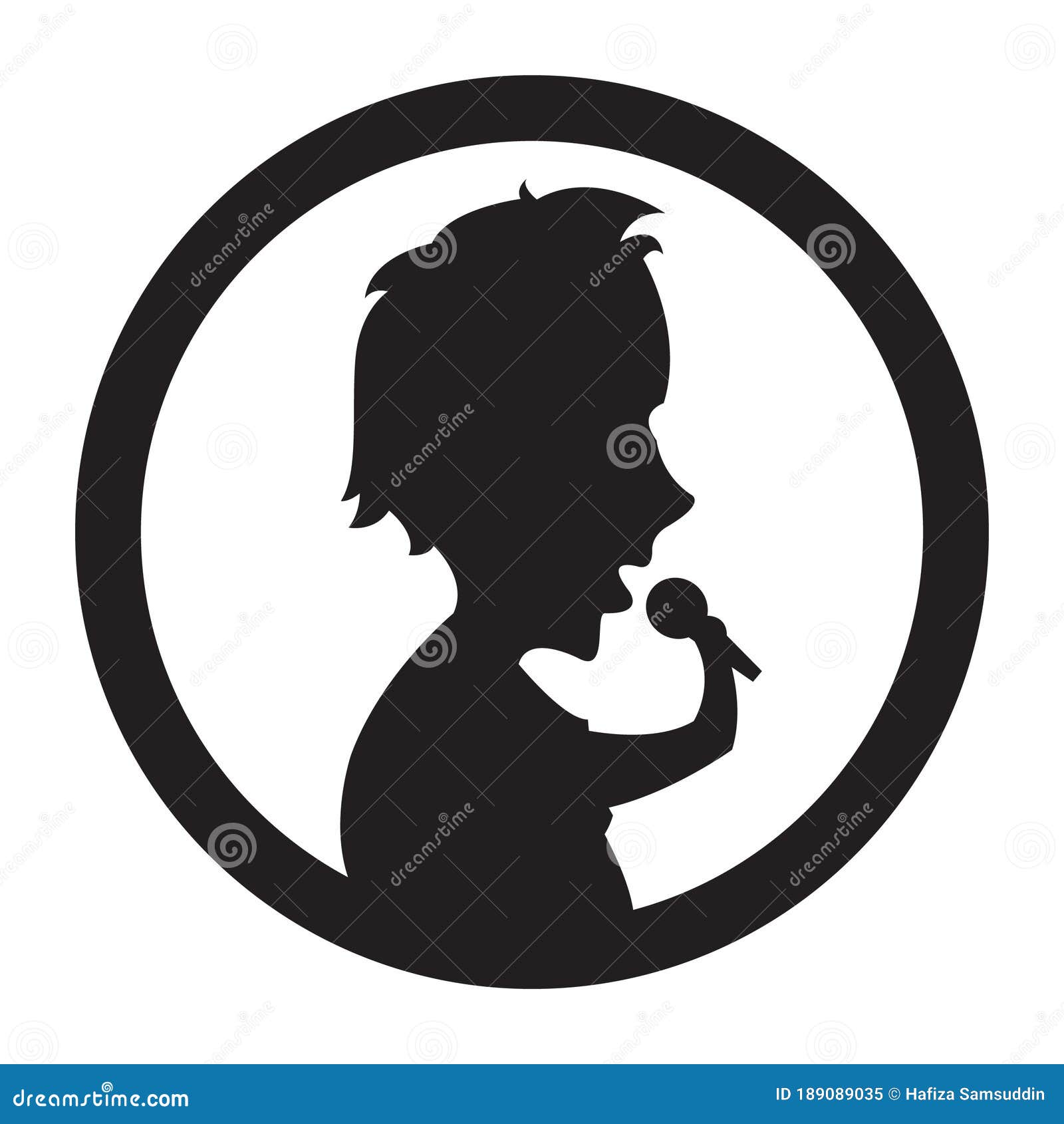 Silhouette of Man Singing. Vector Illustration Decorative Design Stock ...