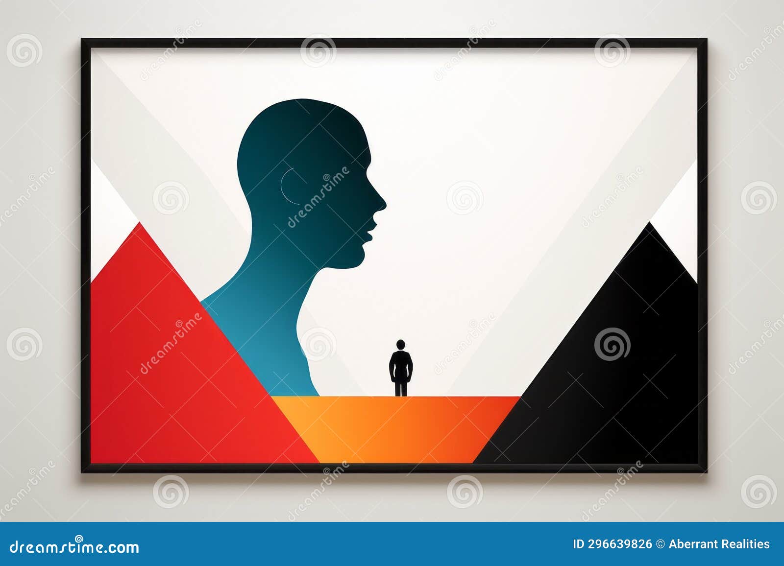 The Silhouette of a Man Standing in Front of an Abstract Background ...