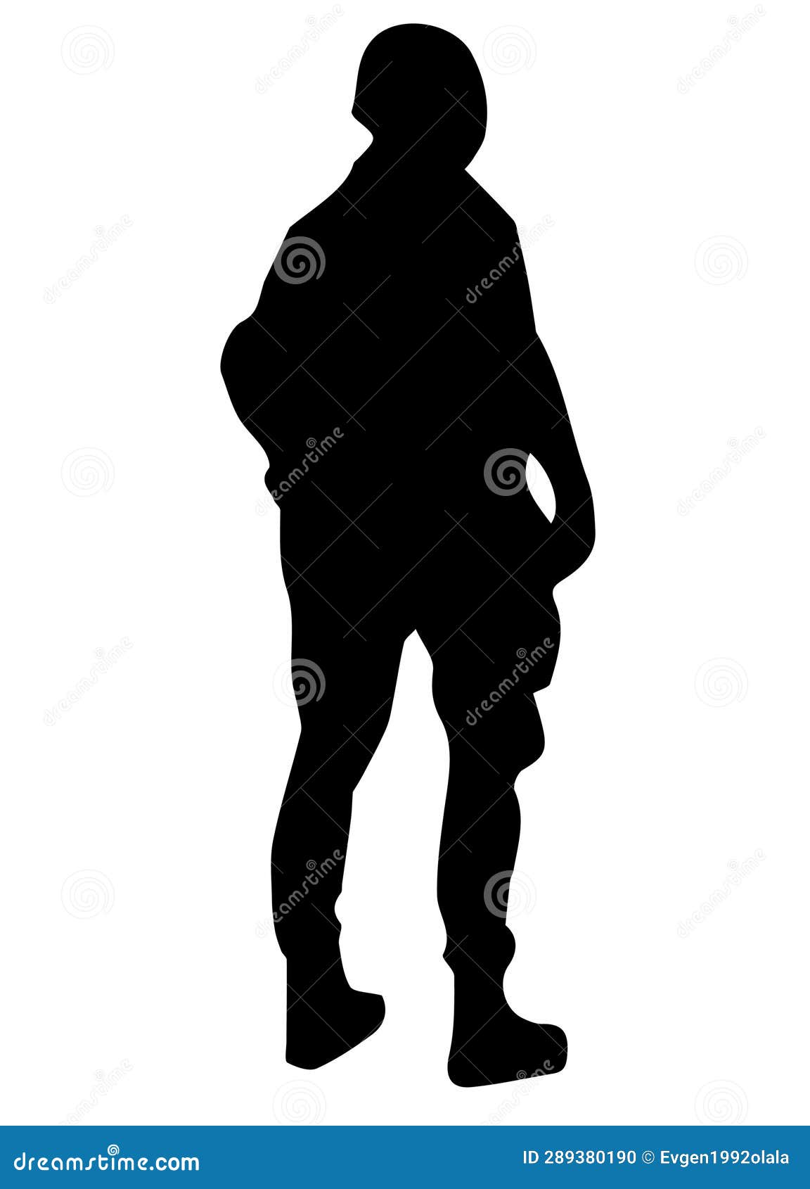 Silhouette of a Man Standing with His Back. Human S Figure Stock ...