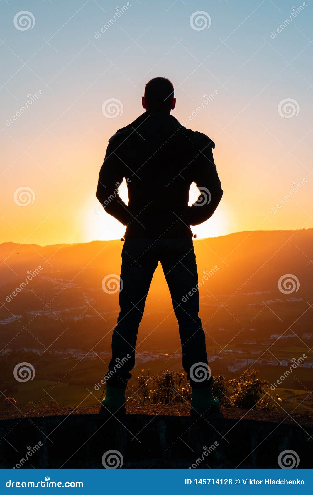 Man Standing Alone Silhouette Man Standing Alone Silhouette