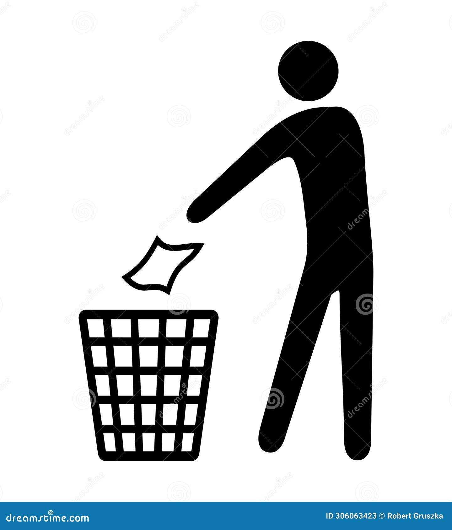 Silhouette of Man Throwing Garbage Stock Illustration - Illustration of ...