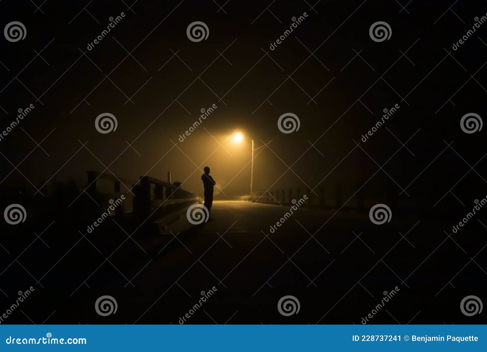 Silhouette of a Man Under a Street Light Stock Image - Image of light ...