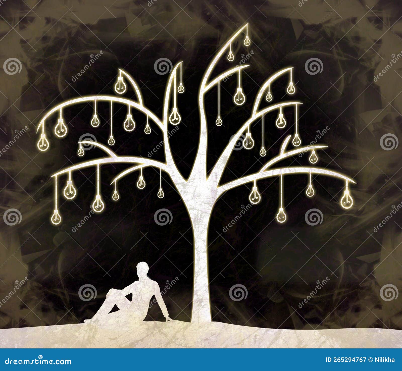 The thinker s tree stock illustration. Illustration of thought - 265294767