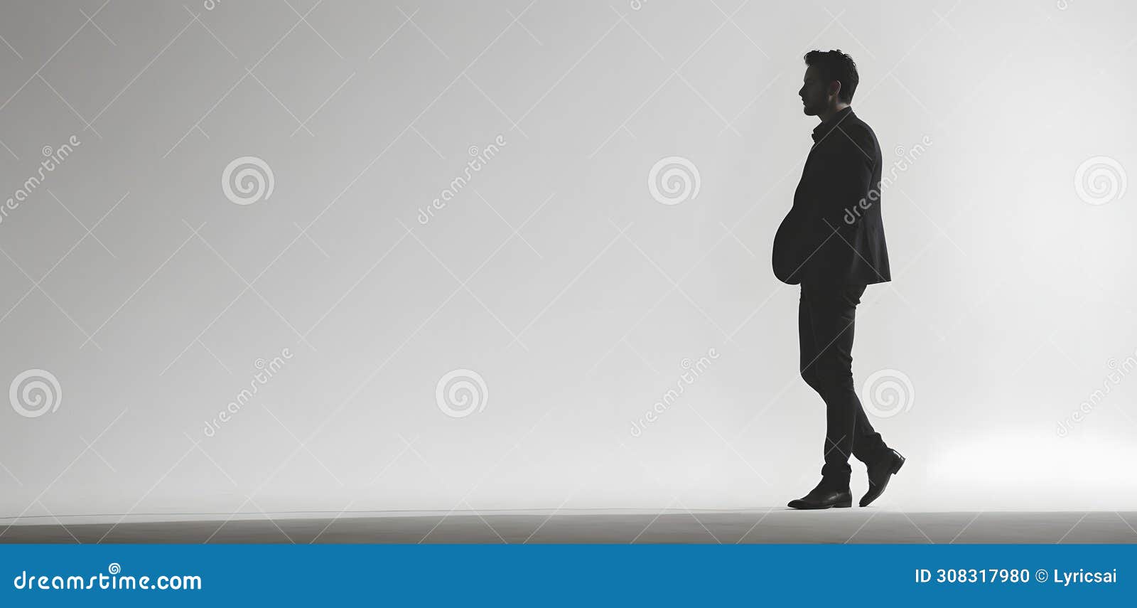 Silhouette of a Man Walking, Full Body Illustration Stock Illustration ...