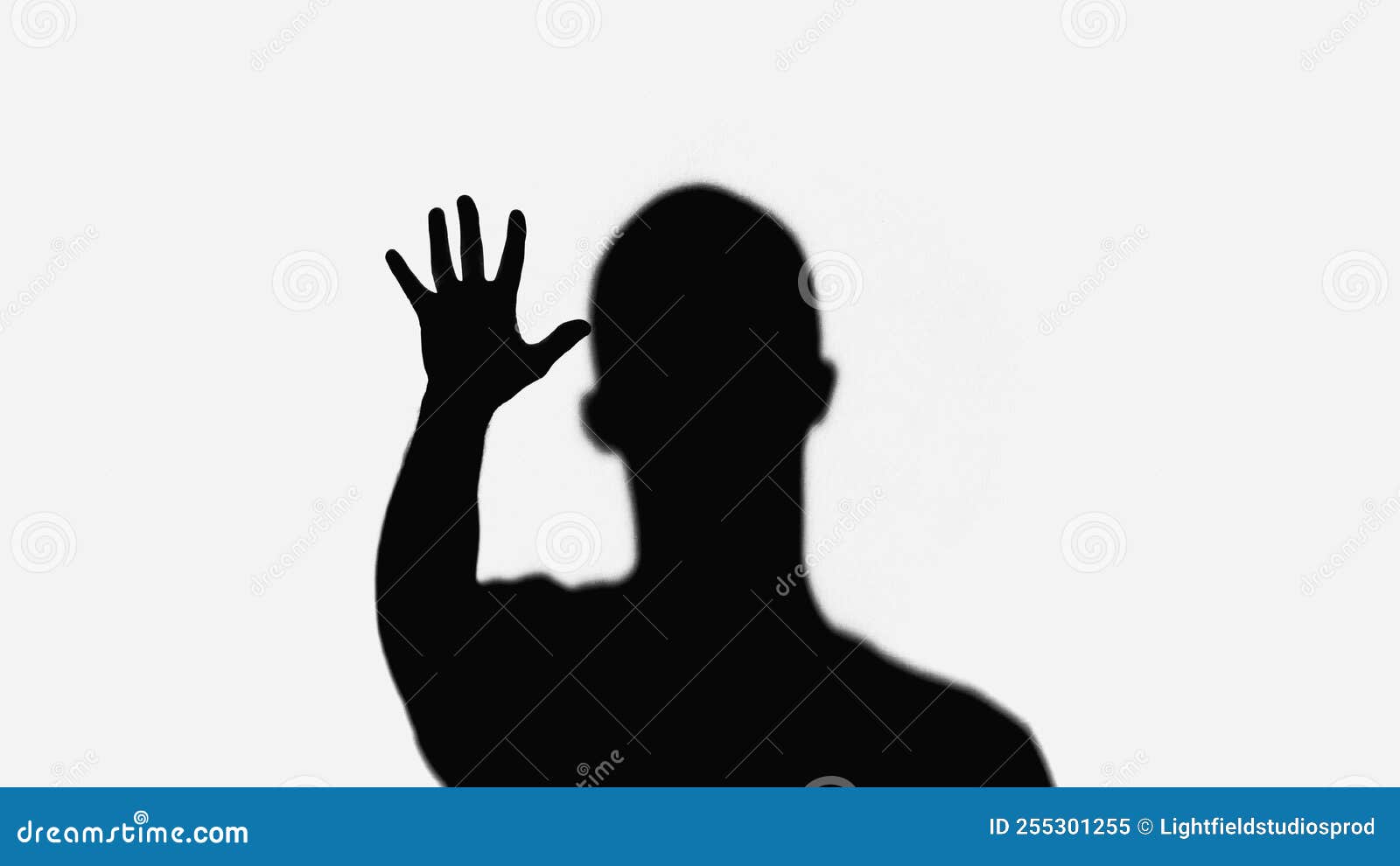 Silhouette of Man Waving Hand Isolated Stock Image - Image of white ...