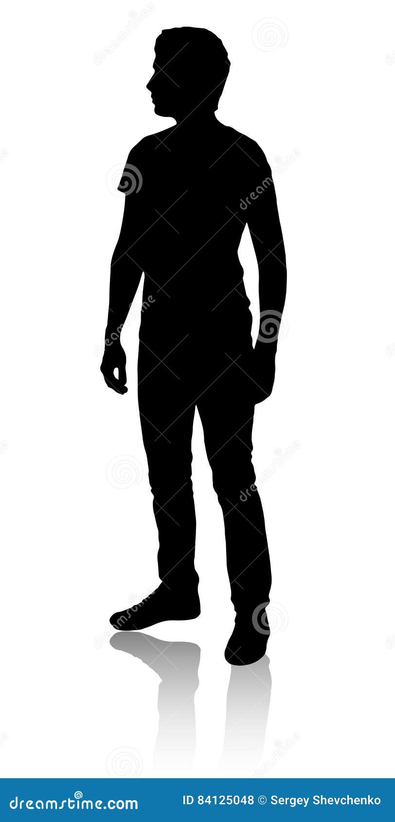 Man Standing Sideways Facing Right