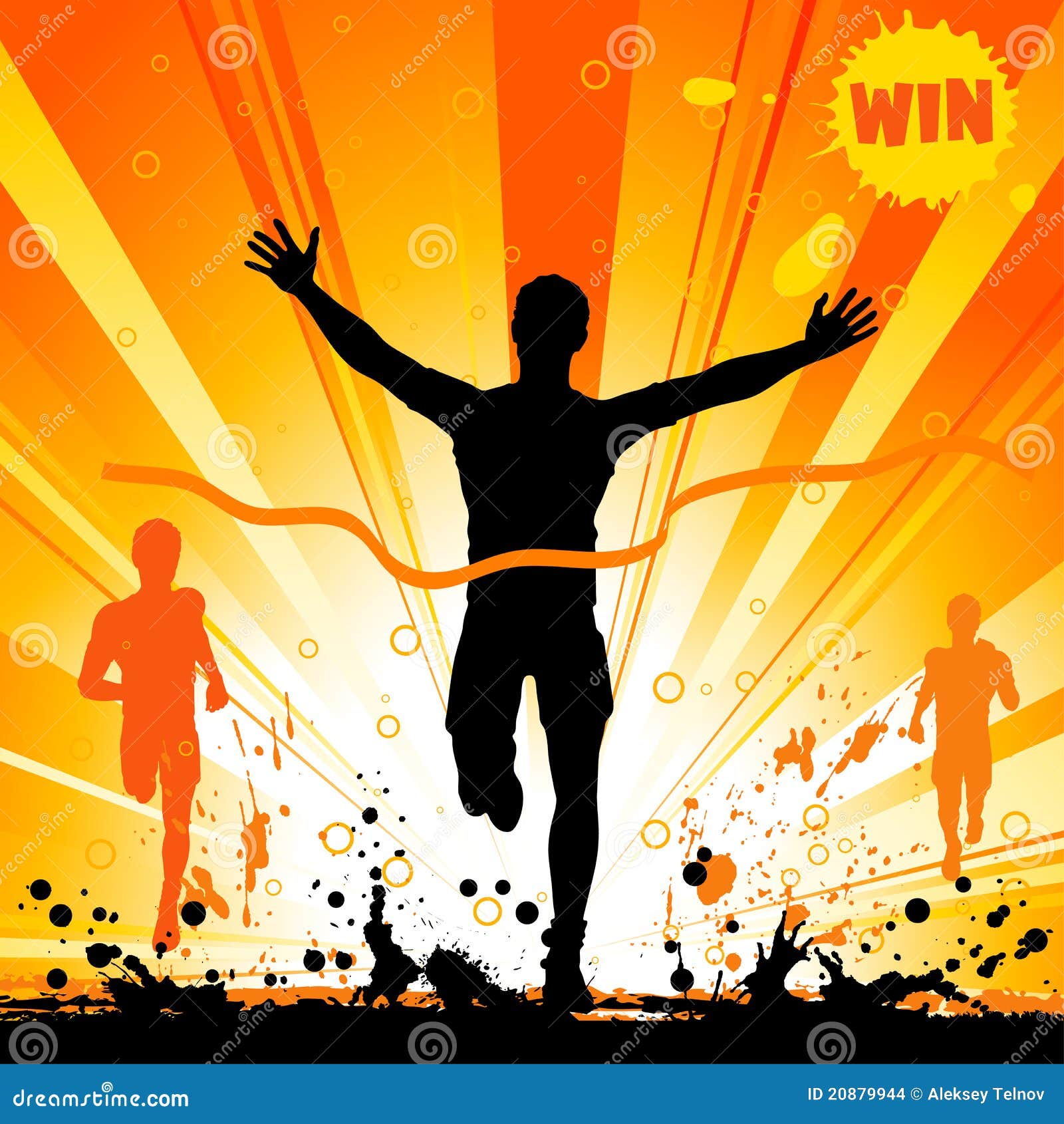 Silhouette of a Man Winner stock vector. Illustration of card - 20879944