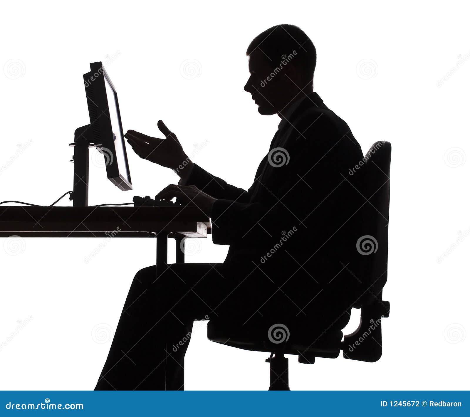 Computer Man Silhouette