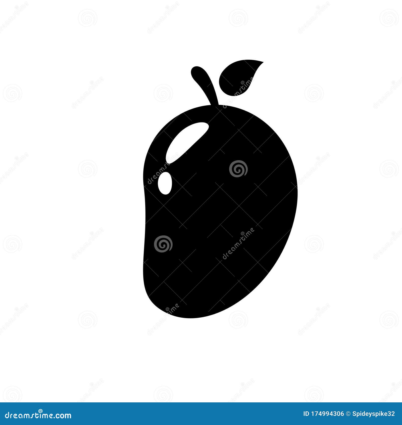 A Silhouette of Mango. Isolated Vector Illustration Stock Vector ...