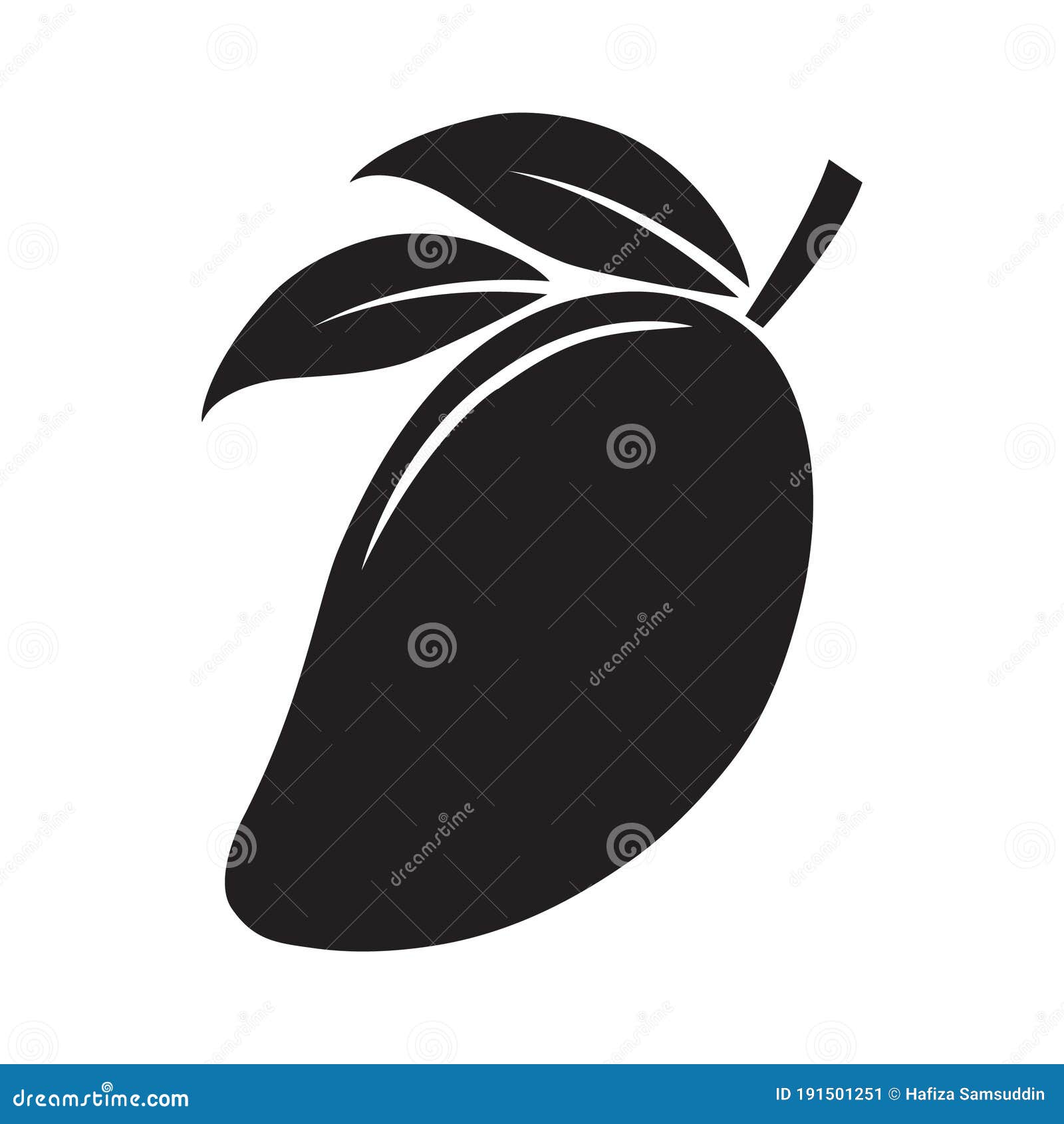 Silhouette of Mango. Vector Illustration Decorative Design Stock Vector ...