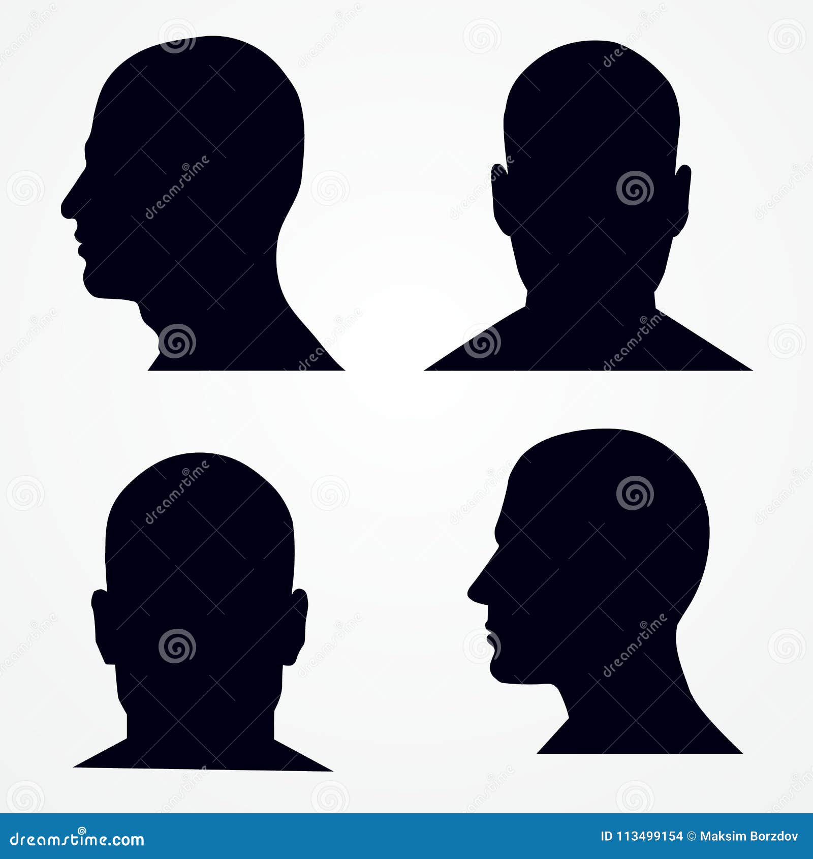 Silhouette of a Mans Head Solated. Stock Vector - Illustration of ...