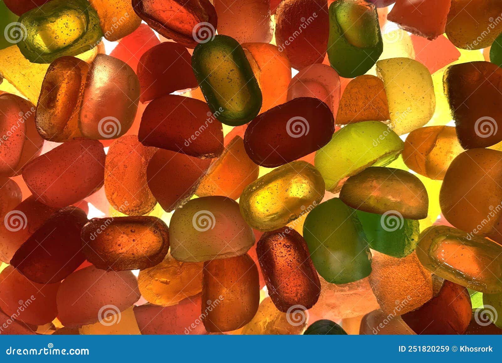 Silhouette of Many Multi Colored Yummy Bright Candies in Different ...