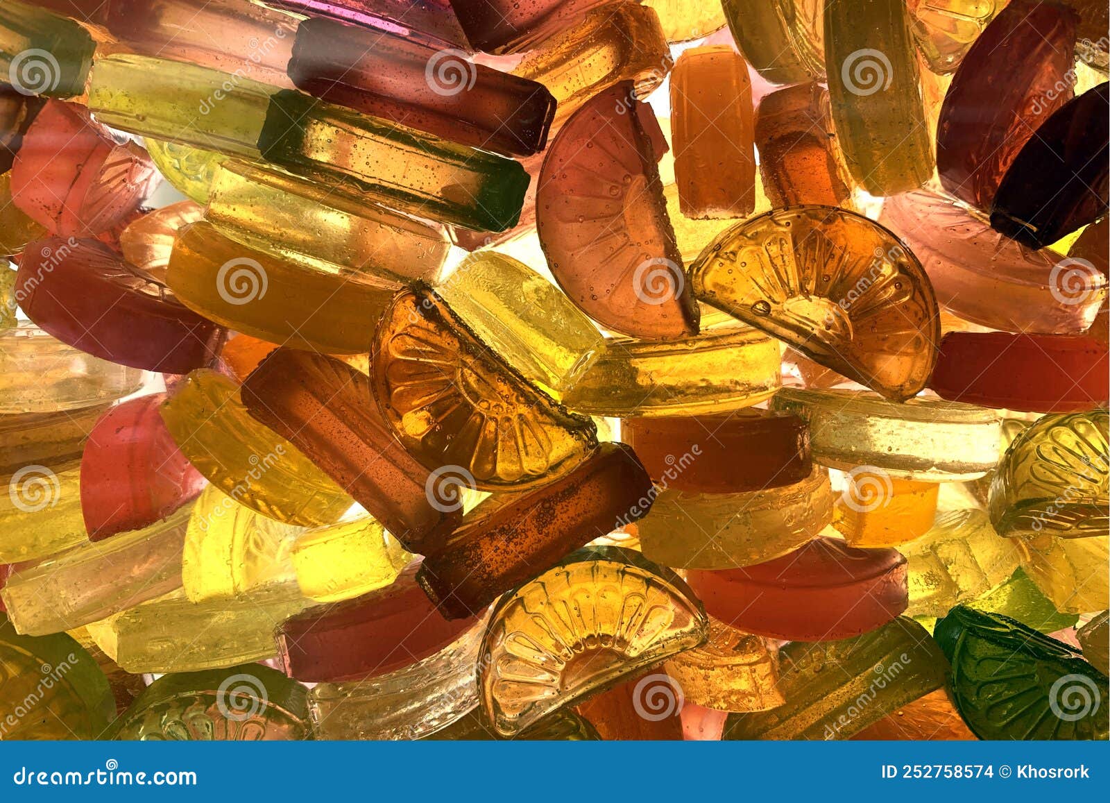 Silhouette of Many Multi Colored Yummy Bright Candies in Different ...